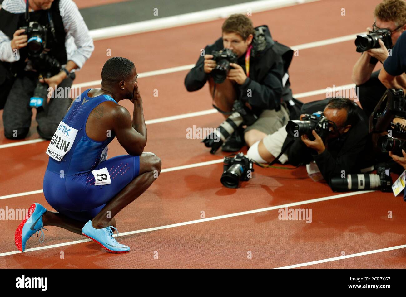 100 m justin gatlin hi-res stock photography and images - Alamy