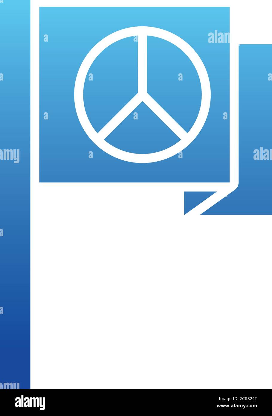 flag with peace symbol icon over white background, gradient style ...