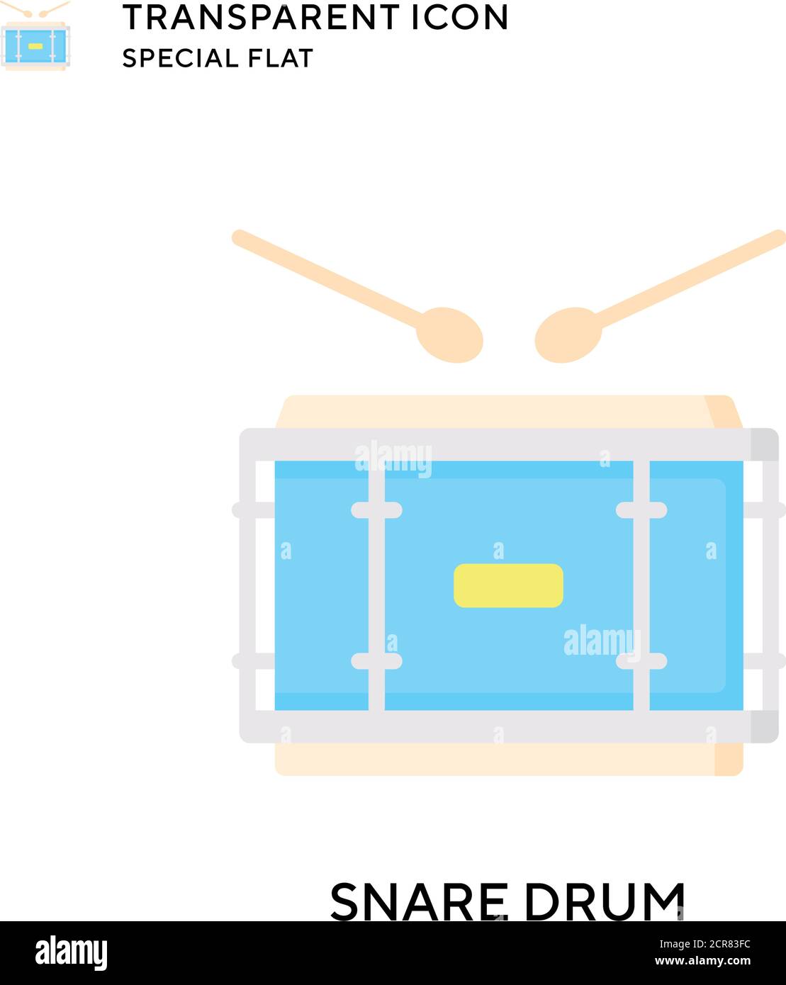 Snare drum vector icon. Flat style illustration. EPS 10 vector Stock ...