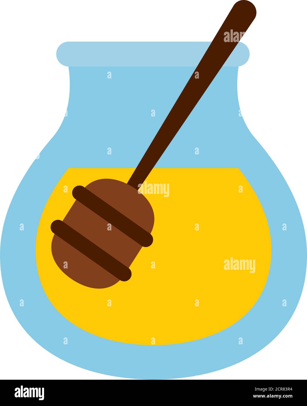 honey jar icon over white background, flat style, vector illustration ...