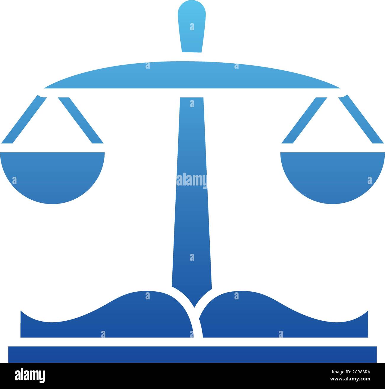 law book and scale icon over white background, gradient style, vector ...