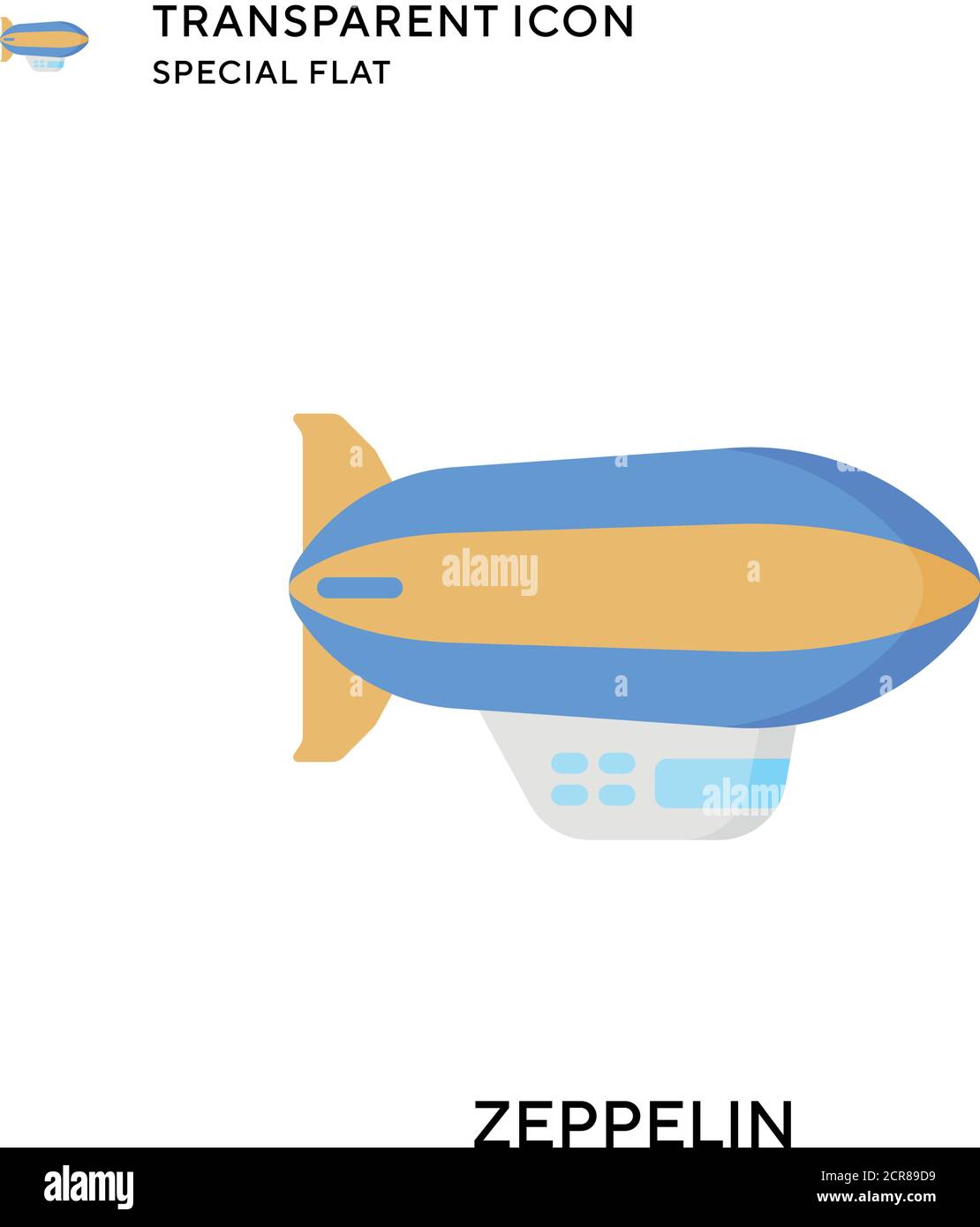 Zeppelin vector icon. Flat style illustration. EPS 10 vector Stock ...