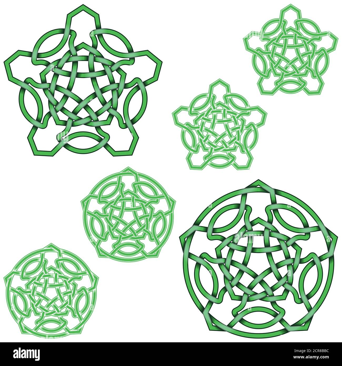 Vector illustration of interlocking five-pointed stars in Celtic style ...