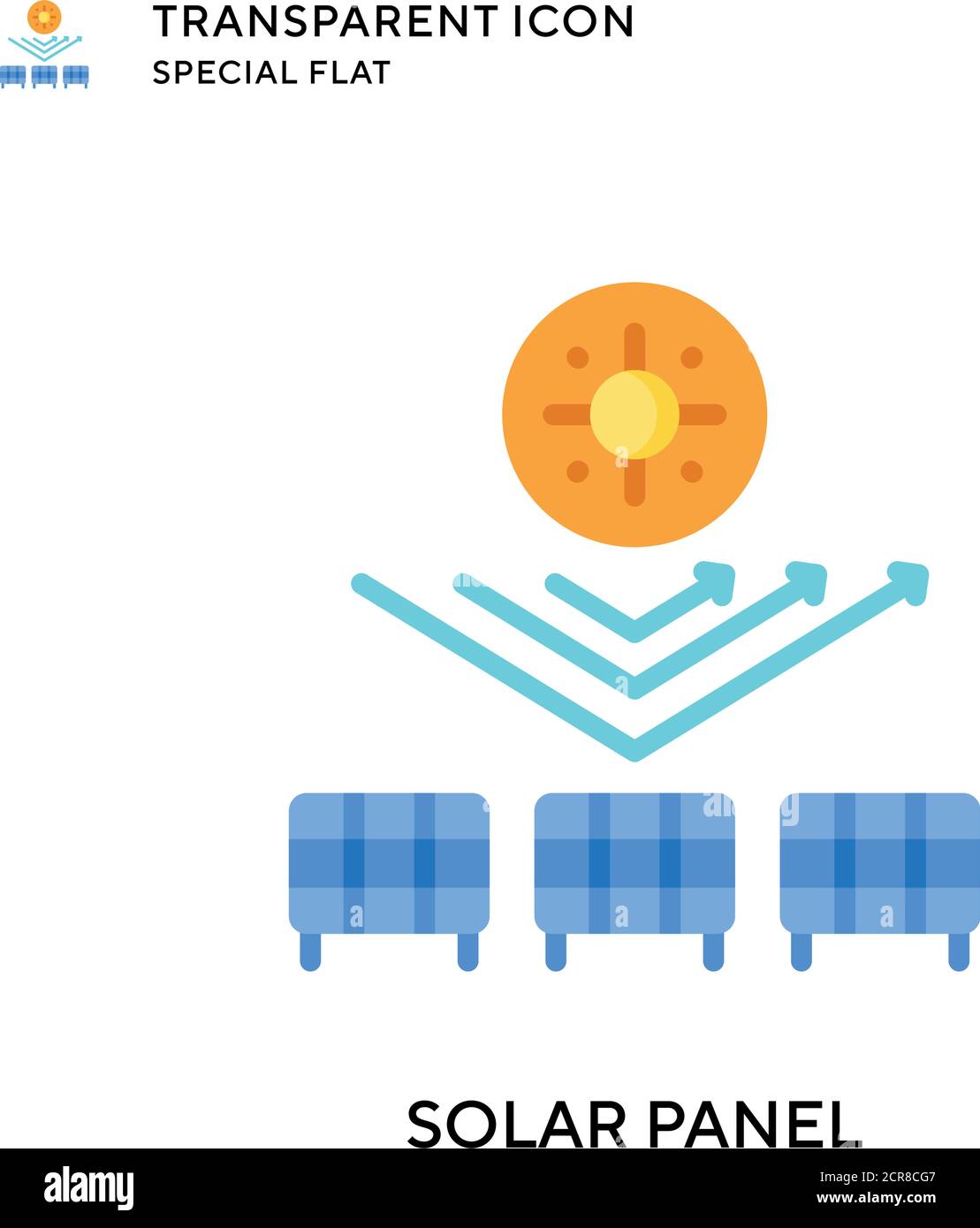 Solar panel vector icon. Flat style illustration. EPS 10 vector Stock ...