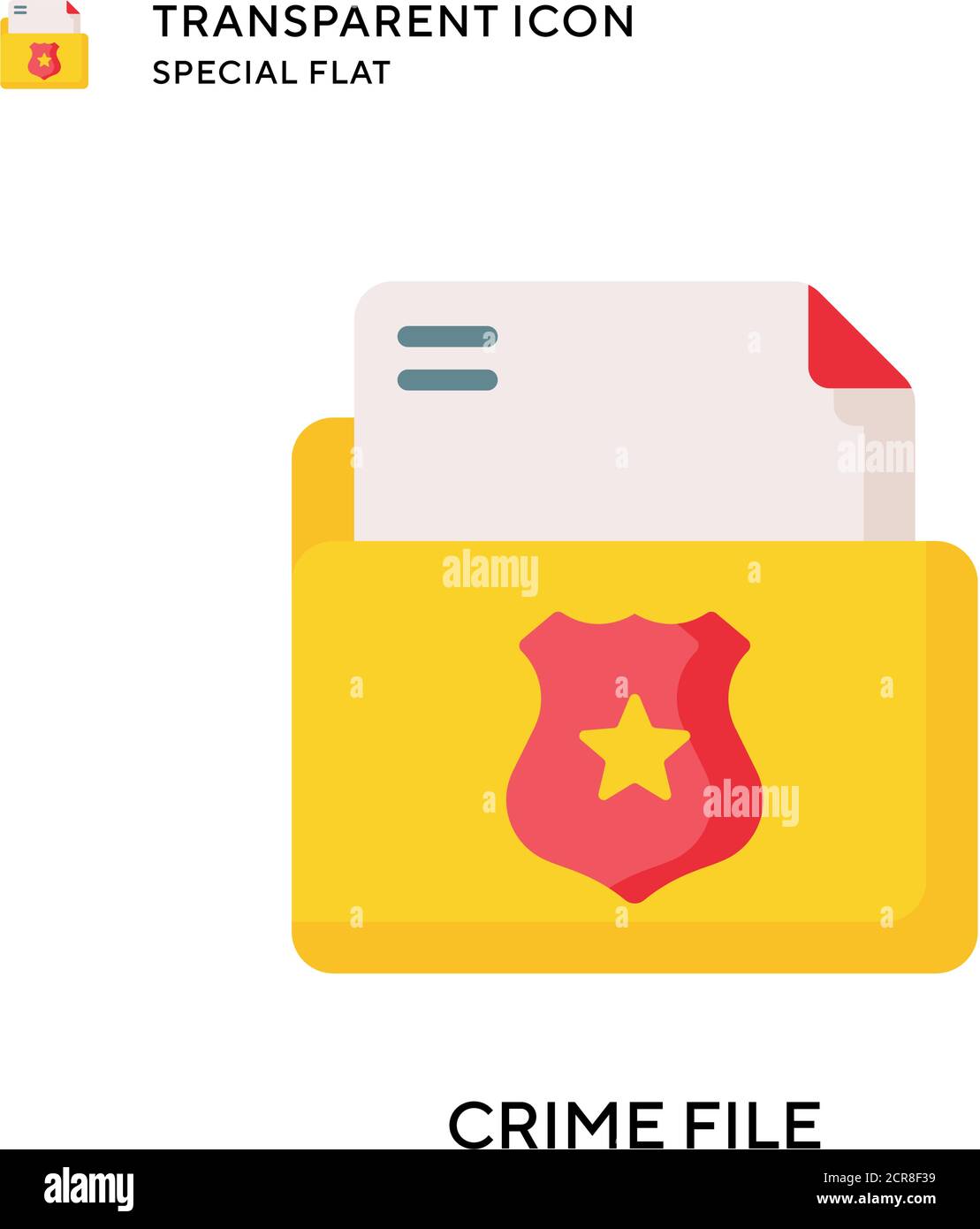 Crime file vector icon. Flat style illustration. EPS 10 vector Stock ...