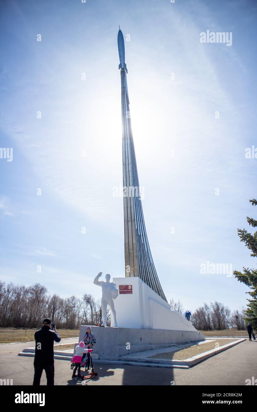 Gagarin's landing place monument park near Engels Stock Photo - Alamy