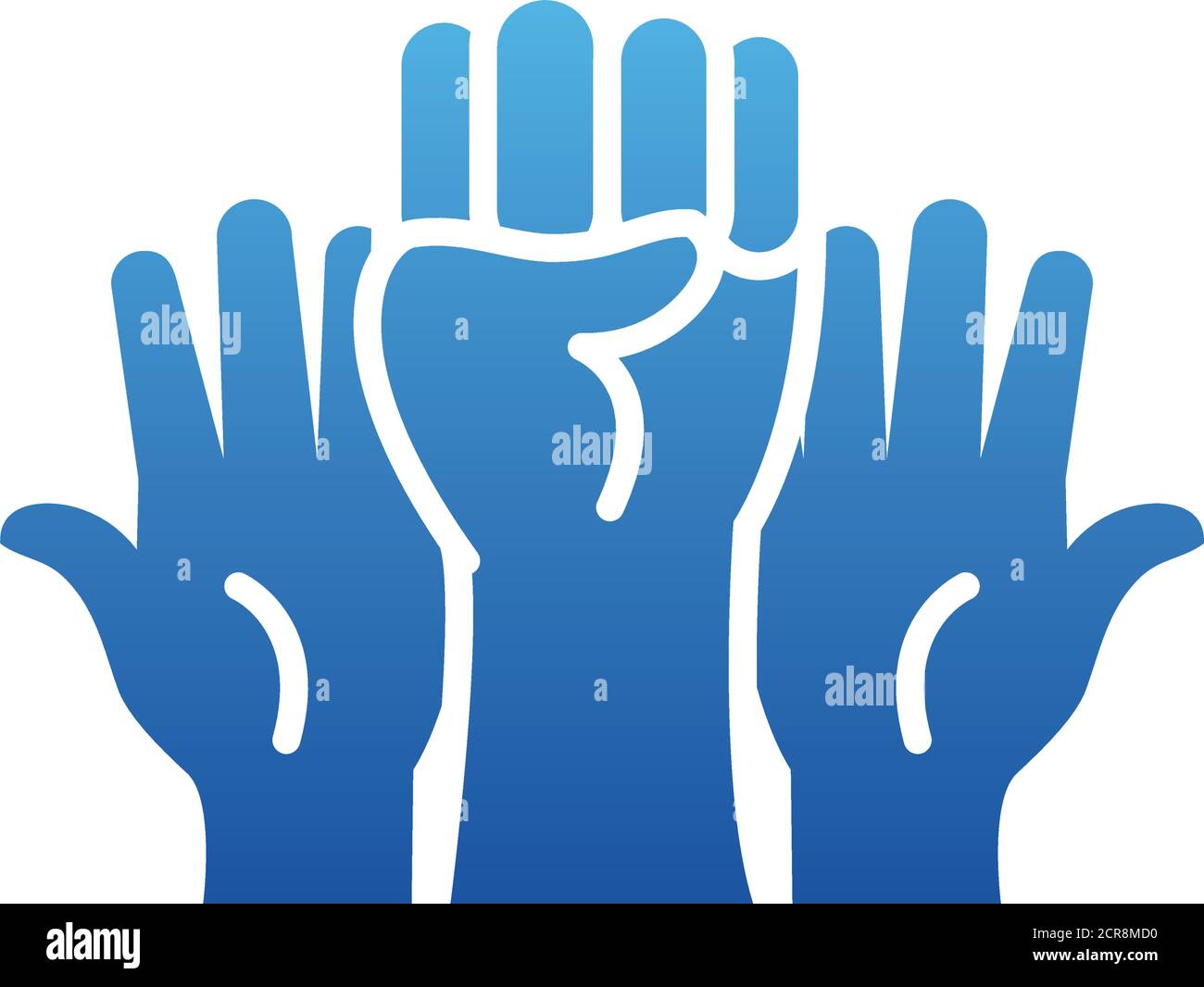 revolutions hands icon over white background, gradient style, vector ...