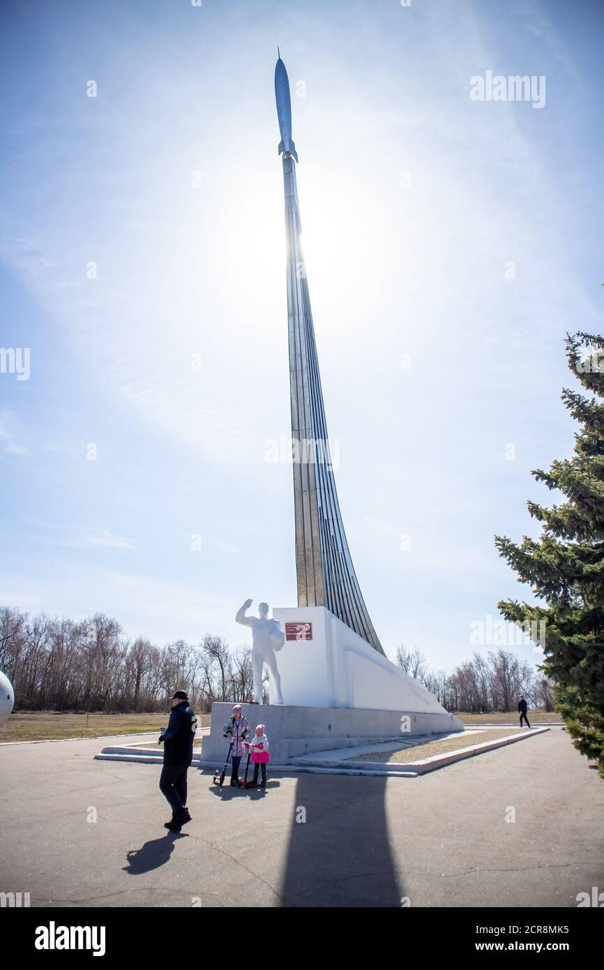 Gagarin's landing place monument park near Engels Stock Photo - Alamy