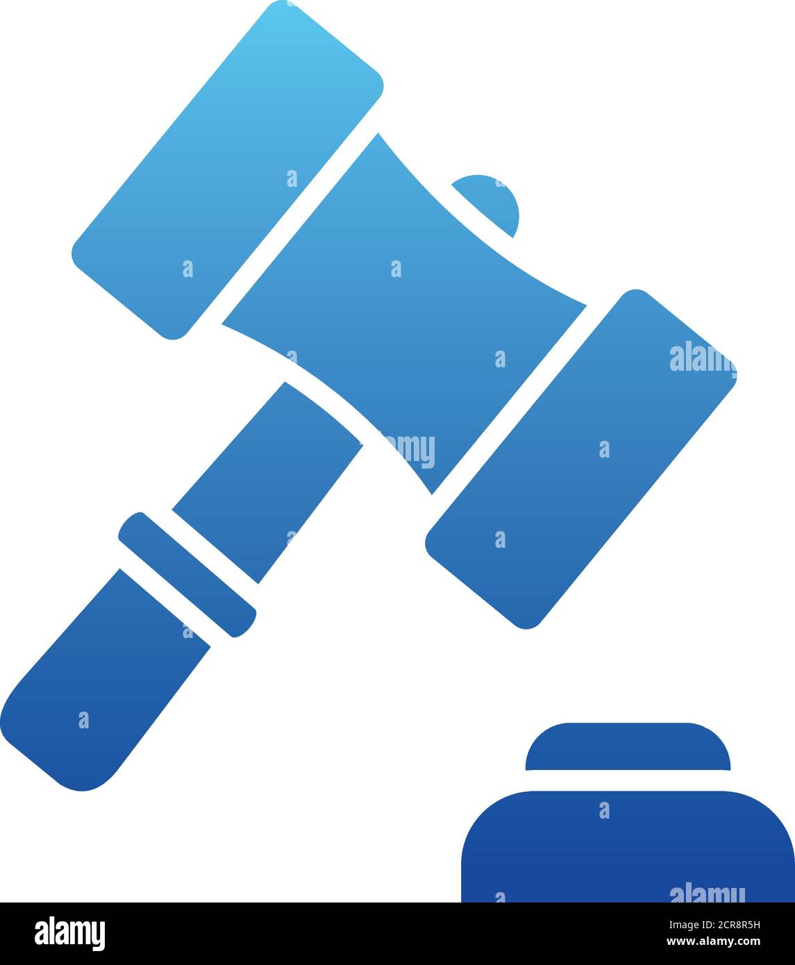 law gavel icon over white background, gradient style, vector ...