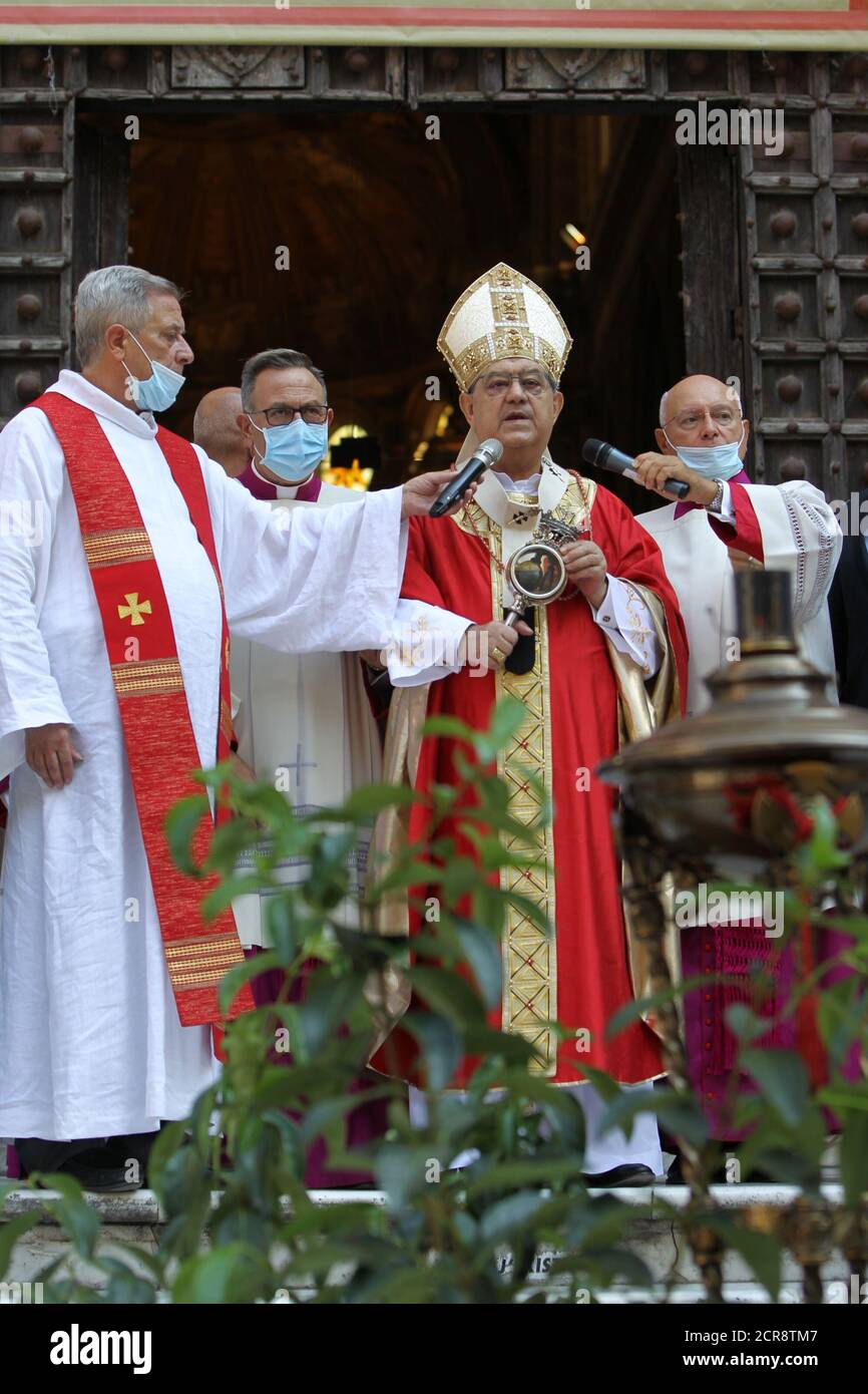 Napoli, Italy. 19th Sep, 2020. Archbishop of Naples, Cardinal ...