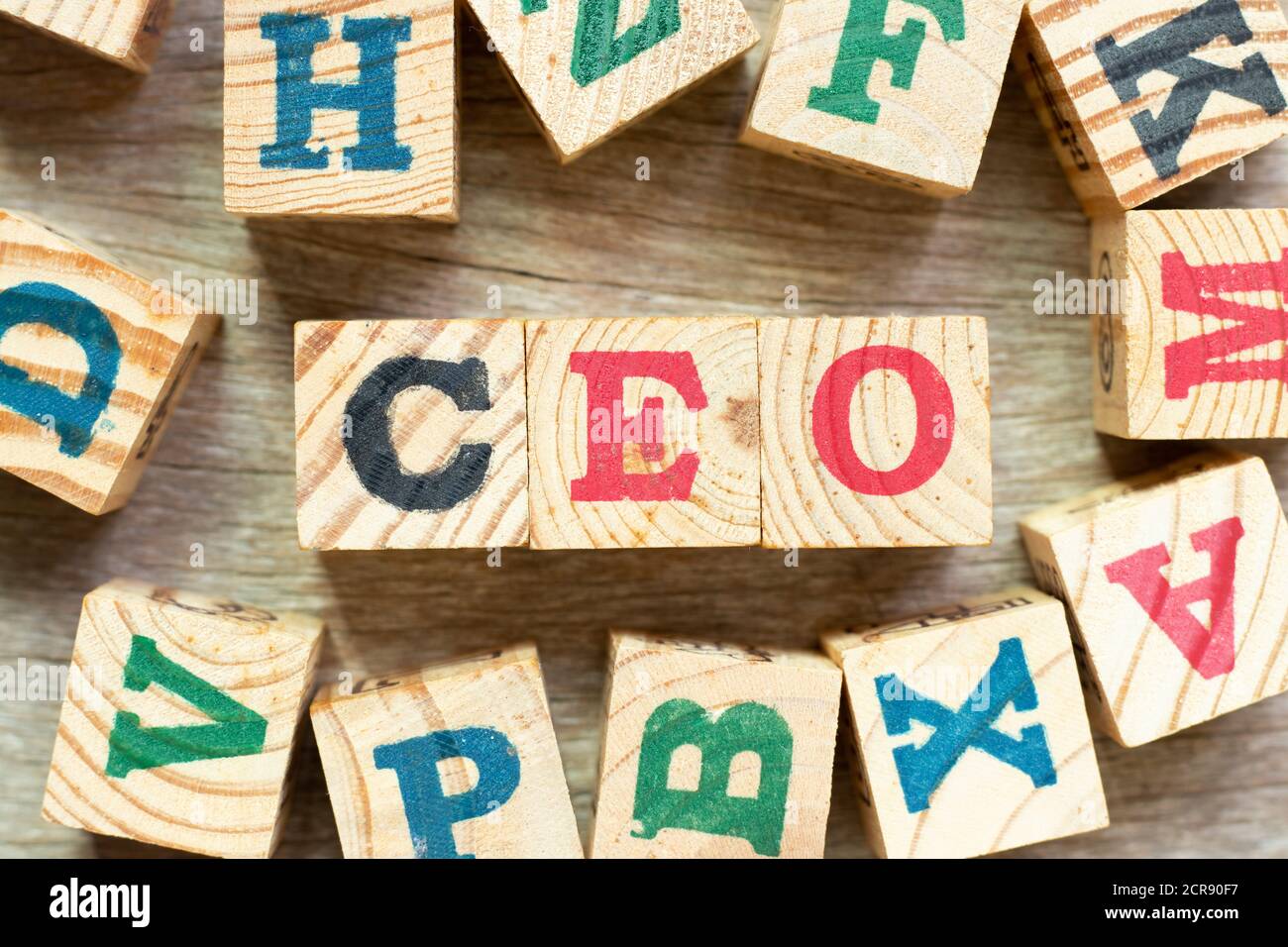 Alphabet letter block in word CEO (Abbreviation of Chief Executive ...