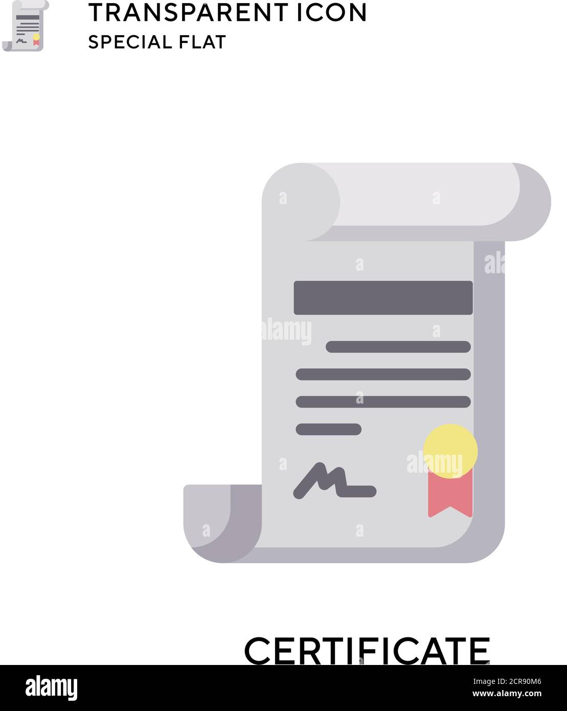 Certificate vector icon. Flat style illustration. EPS 10 vector Stock ...