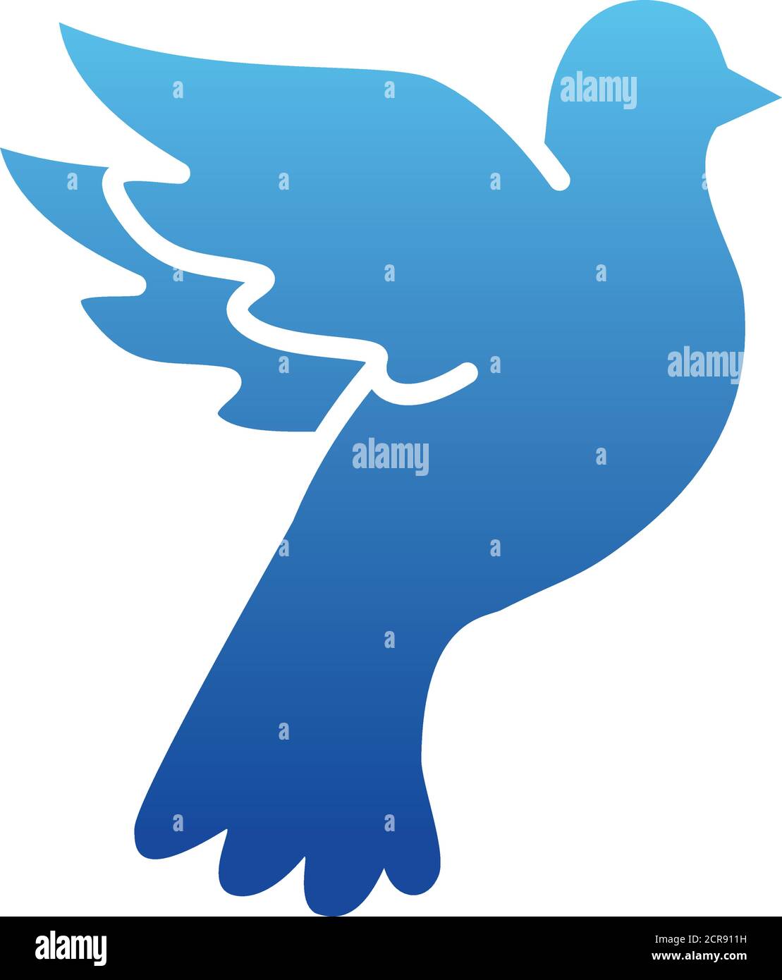 peace dove icon over white background, gradient style, vector ...