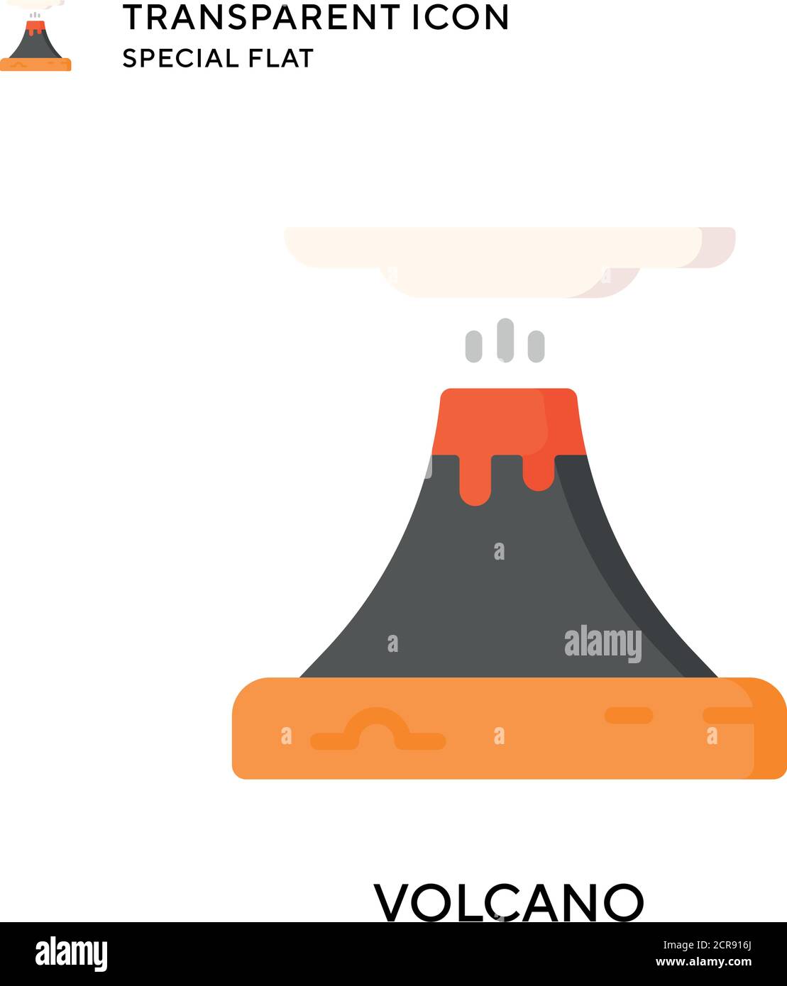 Volcano vector icon. Flat style illustration. EPS 10 vector Stock ...