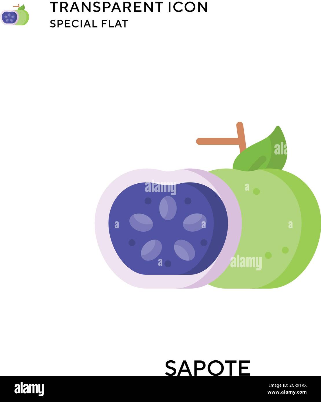 Sapote vector icon. Flat style illustration. EPS 10 vector Stock Vector ...