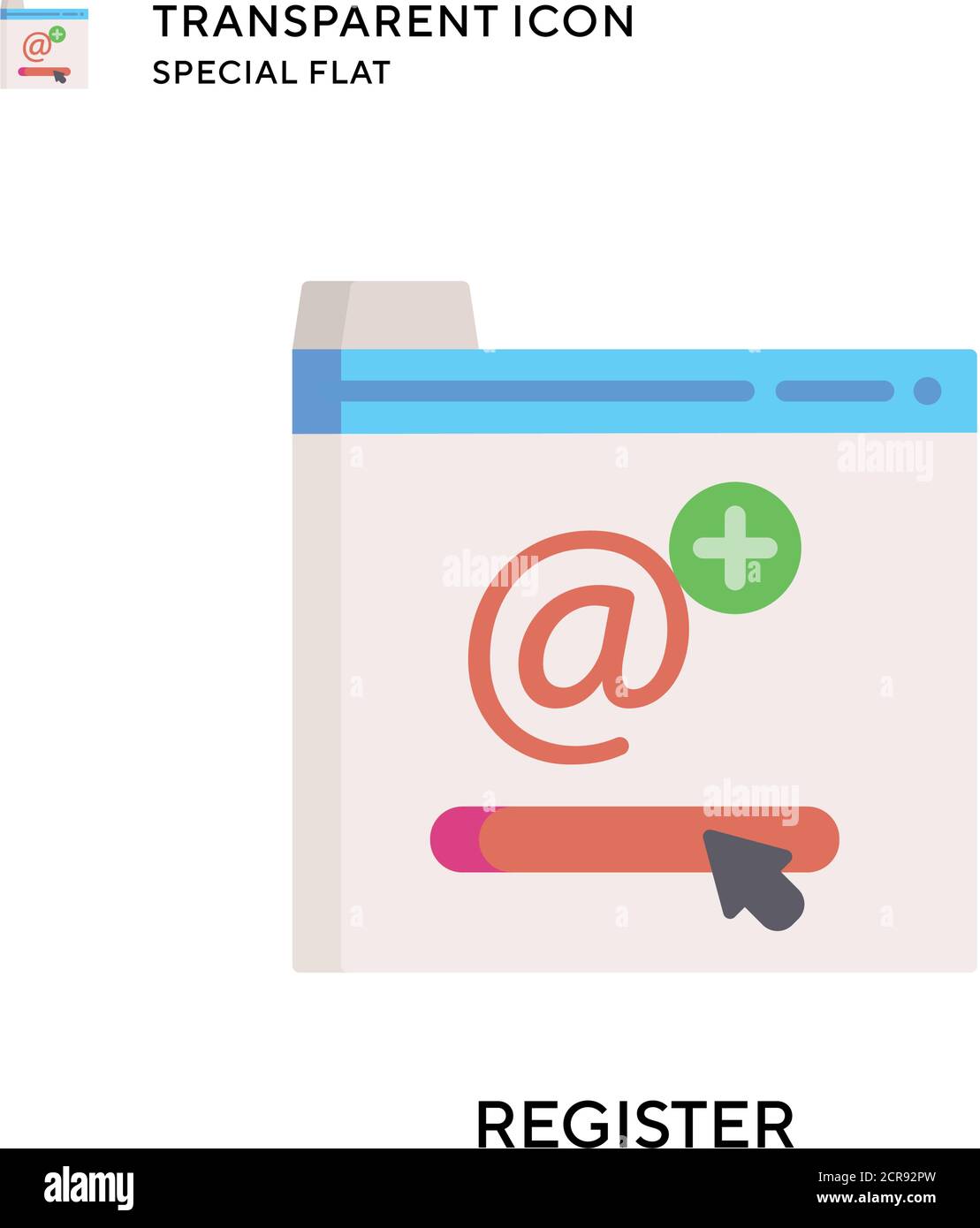 Register vector icon. Flat style illustration. EPS 10 vector Stock ...