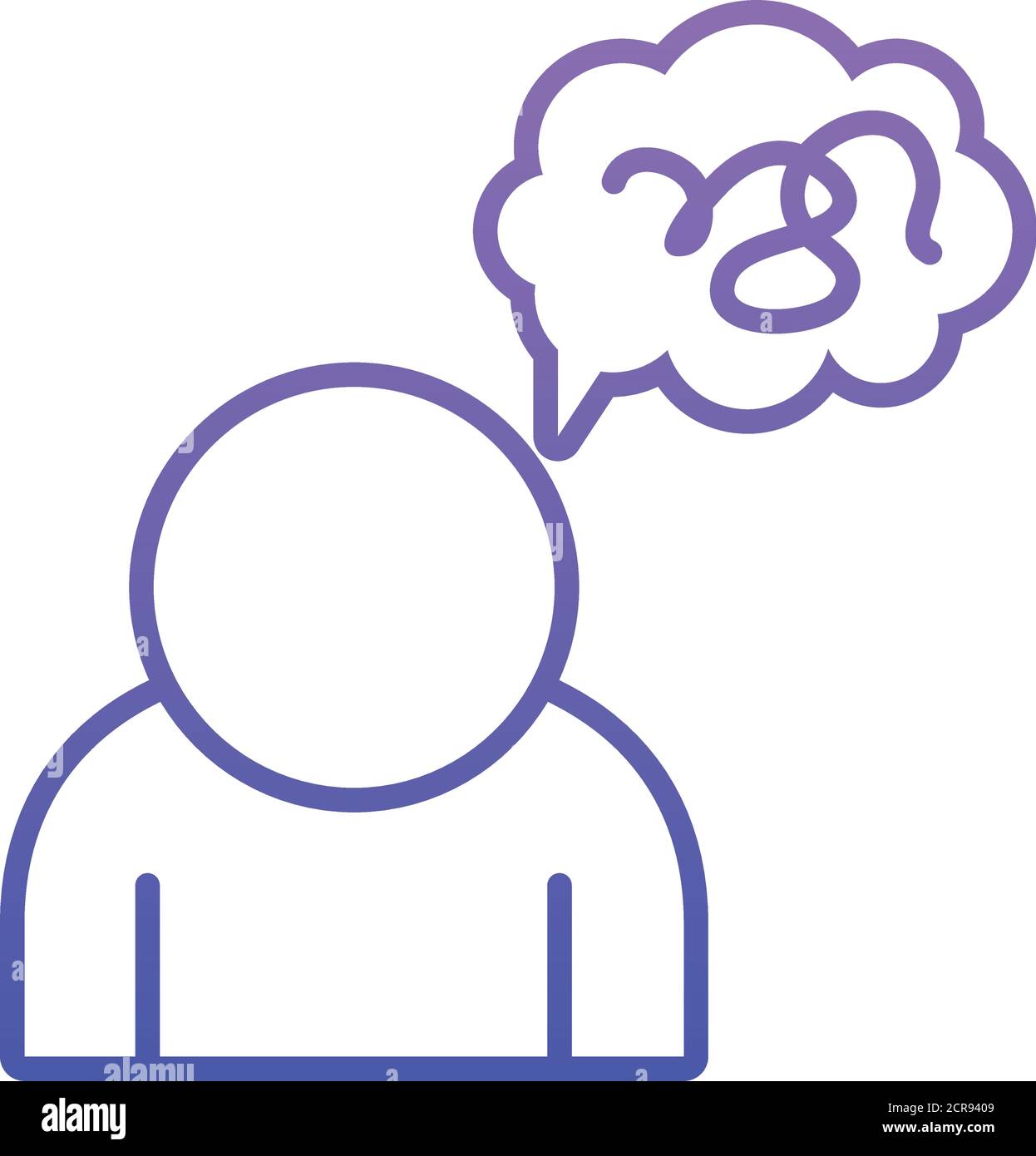 man suffers from lack of sleep thinking over white background, gradient ...