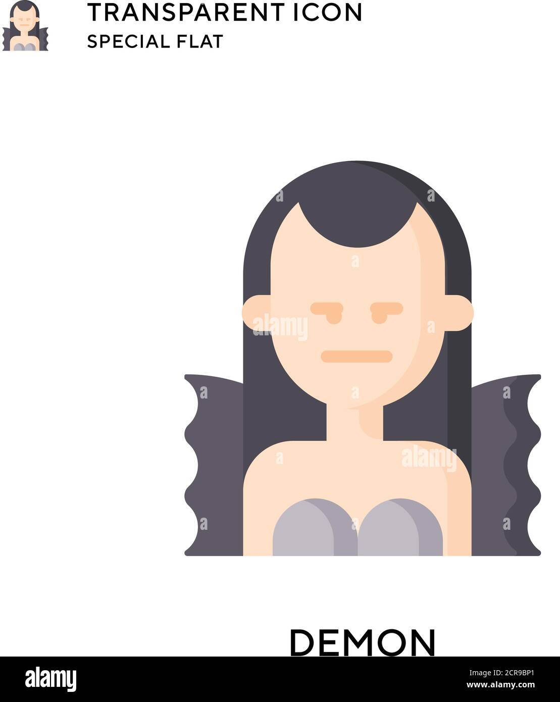 Demon vector icon. Flat style illustration. EPS 10 vector Stock Vector ...