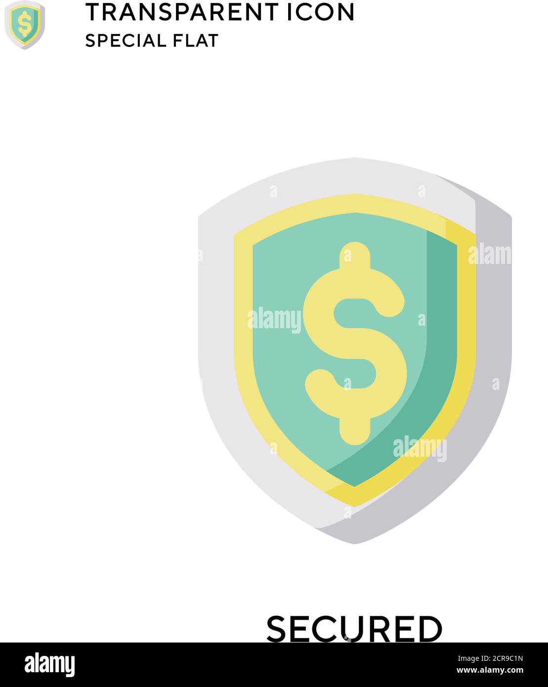 Secured vector icon. Flat style illustration. EPS 10 vector Stock ...