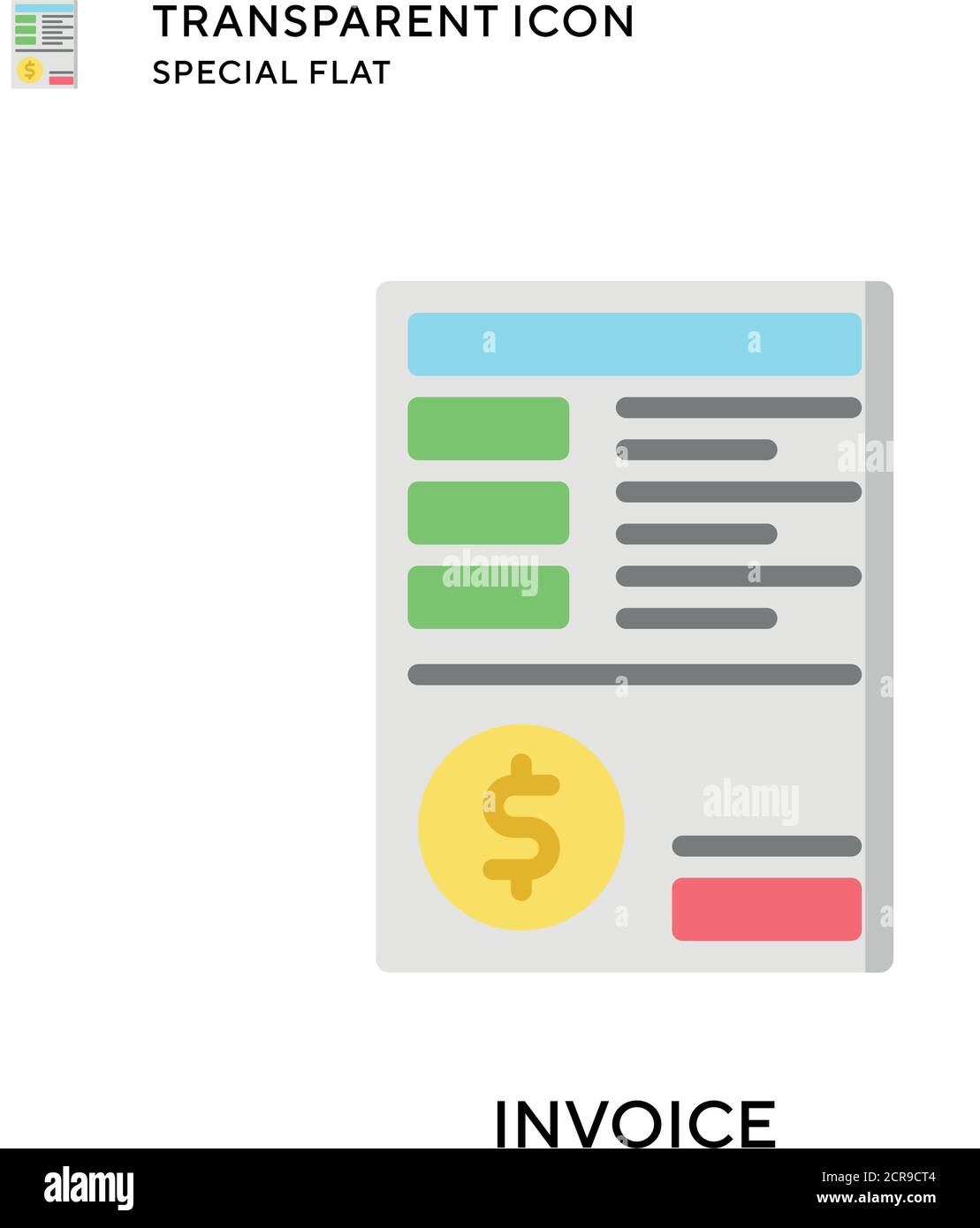 Invoice vector icon. Flat style illustration. EPS 10 vector Stock ...