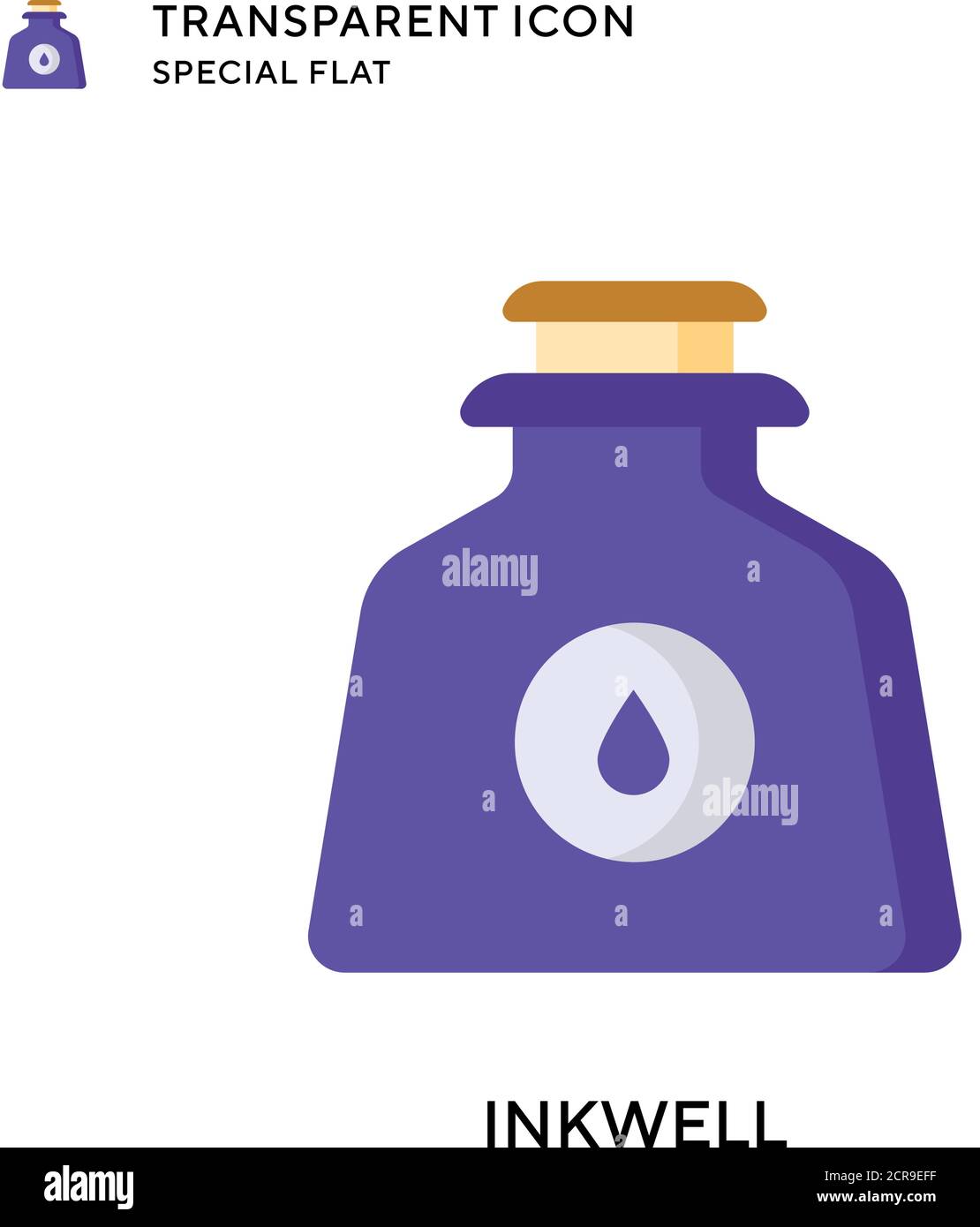 Inkwell vector icon. Flat style illustration. EPS 10 vector Stock ...