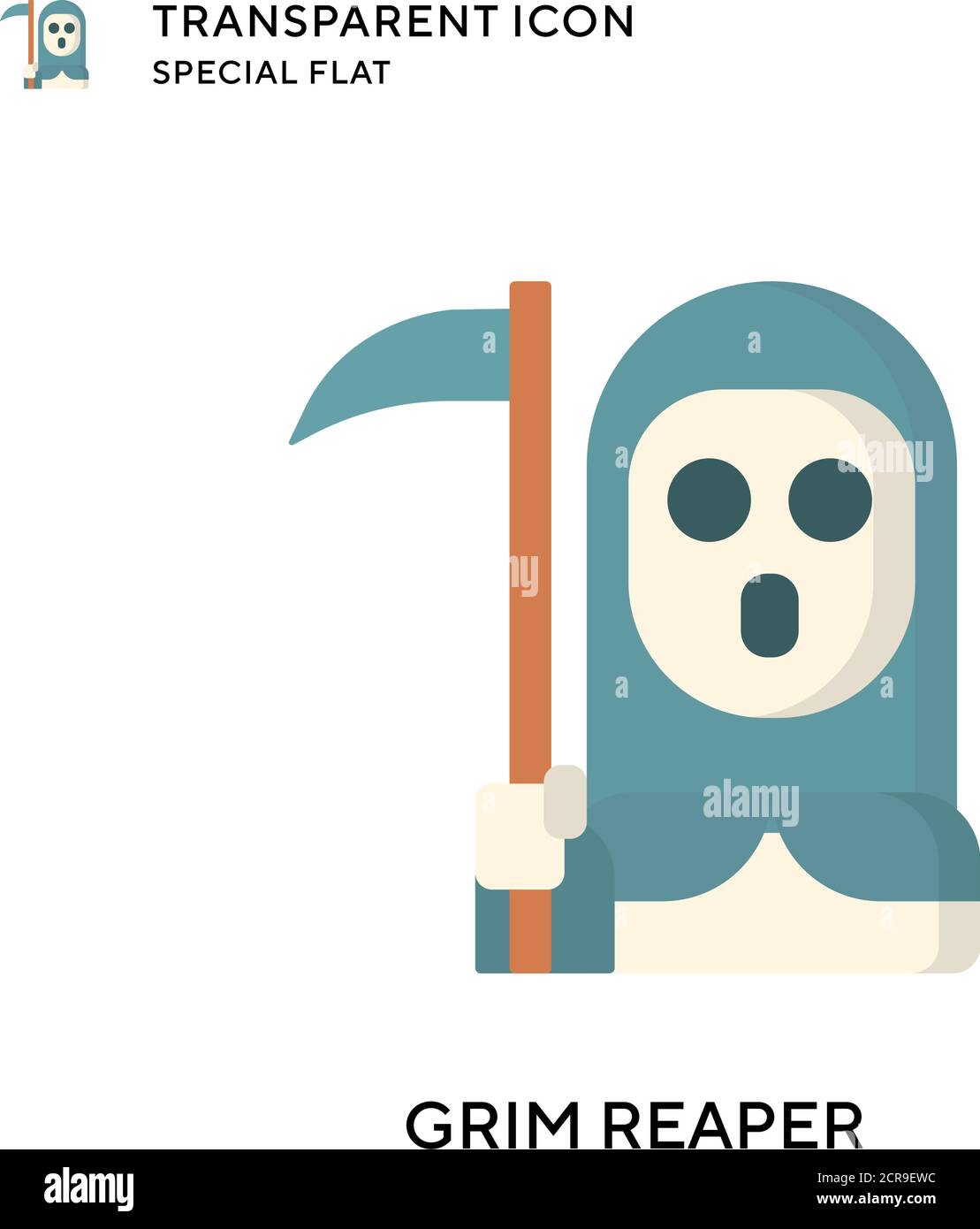 Grim reaper vector icon. Flat style illustration. EPS 10 vector Stock ...