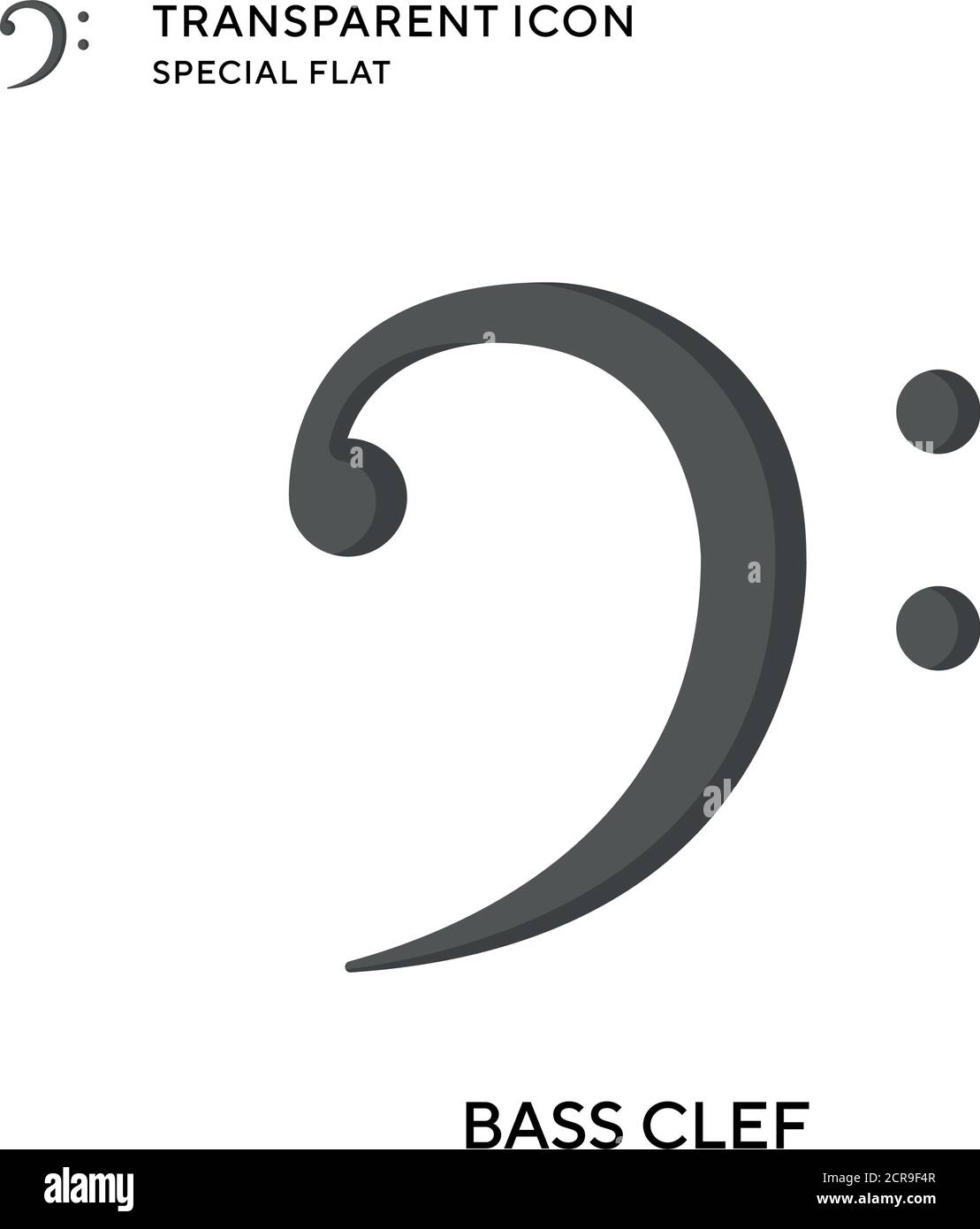 Bass clef vector icon. Flat style illustration. EPS 10 vector Stock ...