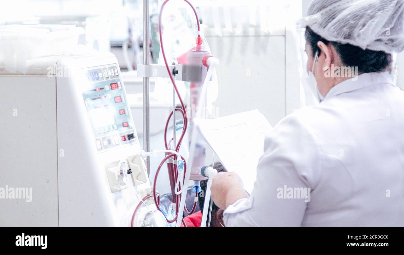 hemodialysis in people on the equipment Stock Photo - Alamy