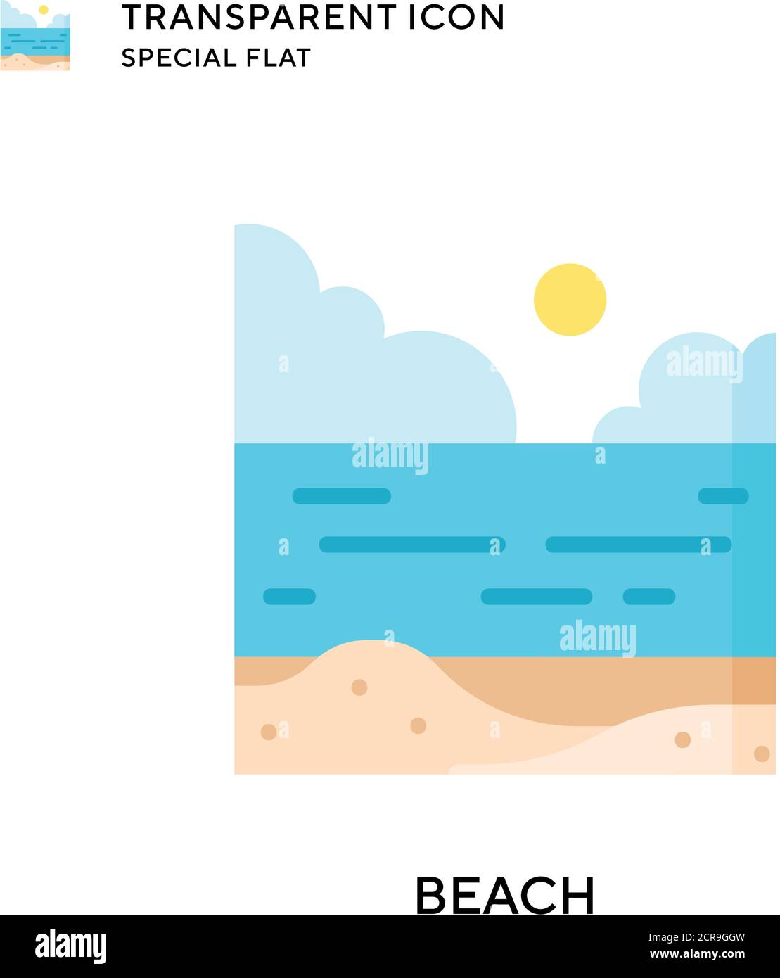 Beach vector icon. Flat style illustration. EPS 10 vector Stock Vector ...