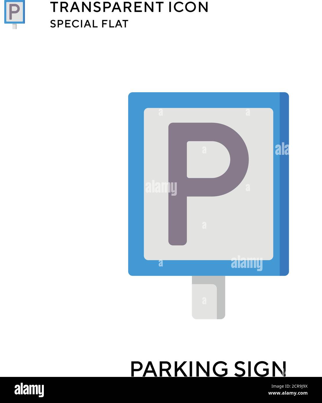 Parking sign vector icon. Flat style illustration. EPS 10 vector Stock ...
