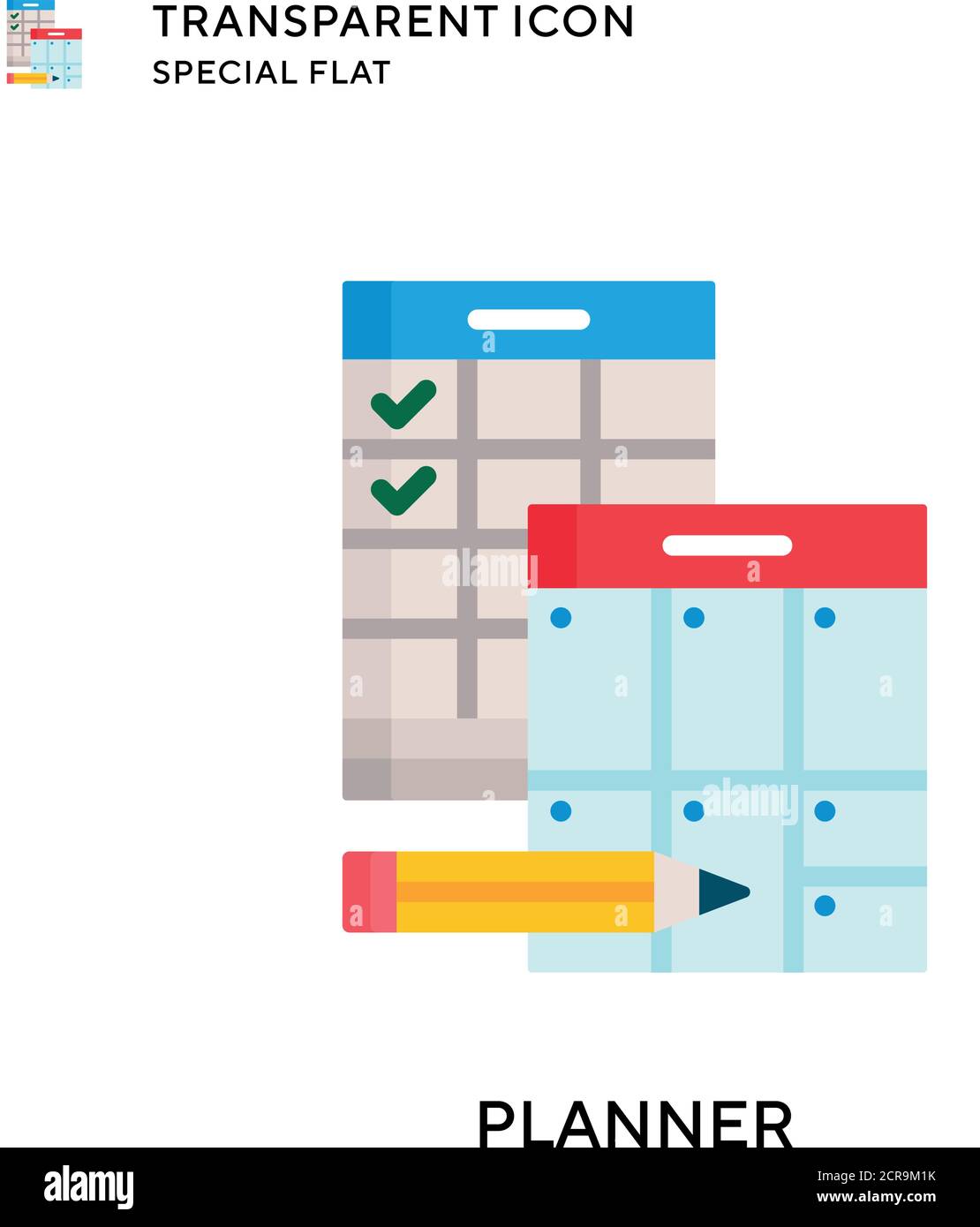 Planner vector icon. Flat style illustration. EPS 10 vector Stock ...