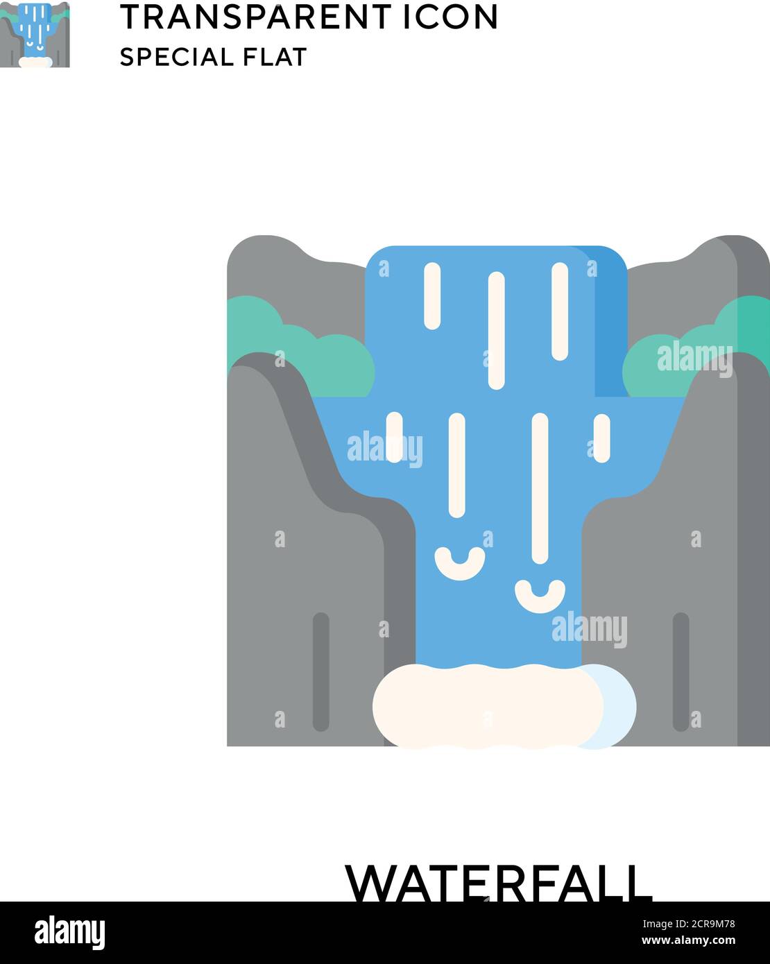 Waterfall vector icon. Flat style illustration. EPS 10 vector Stock ...