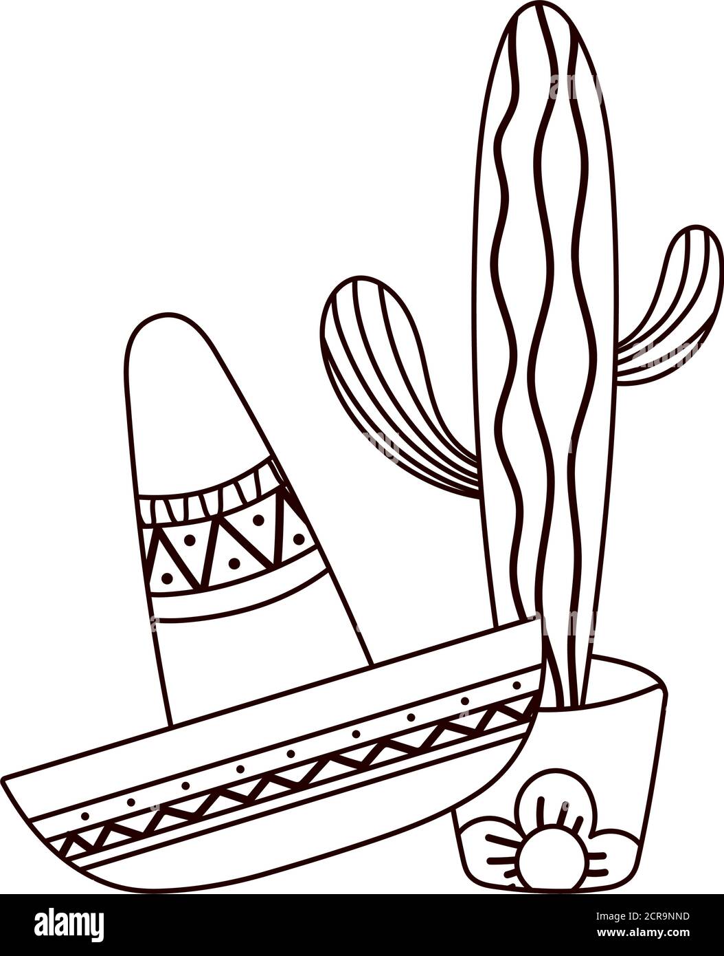 mexican independence day, potted cactus hat decoration, celebrated on ...