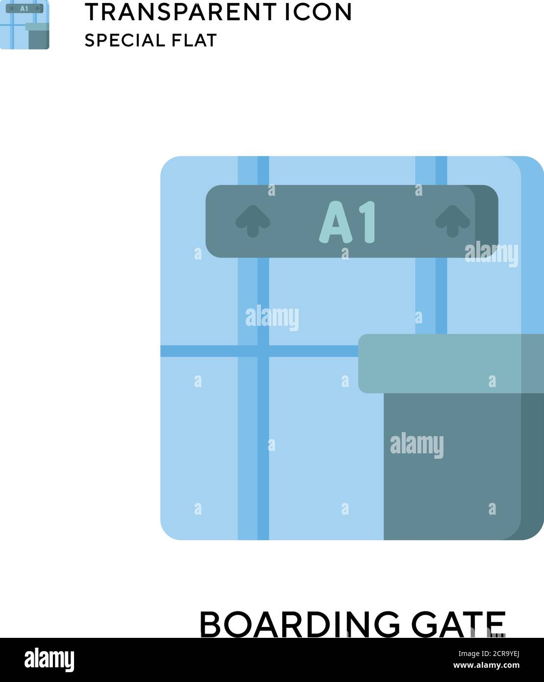 Boarding gate vector icon. Flat style illustration. EPS 10 vector Stock ...