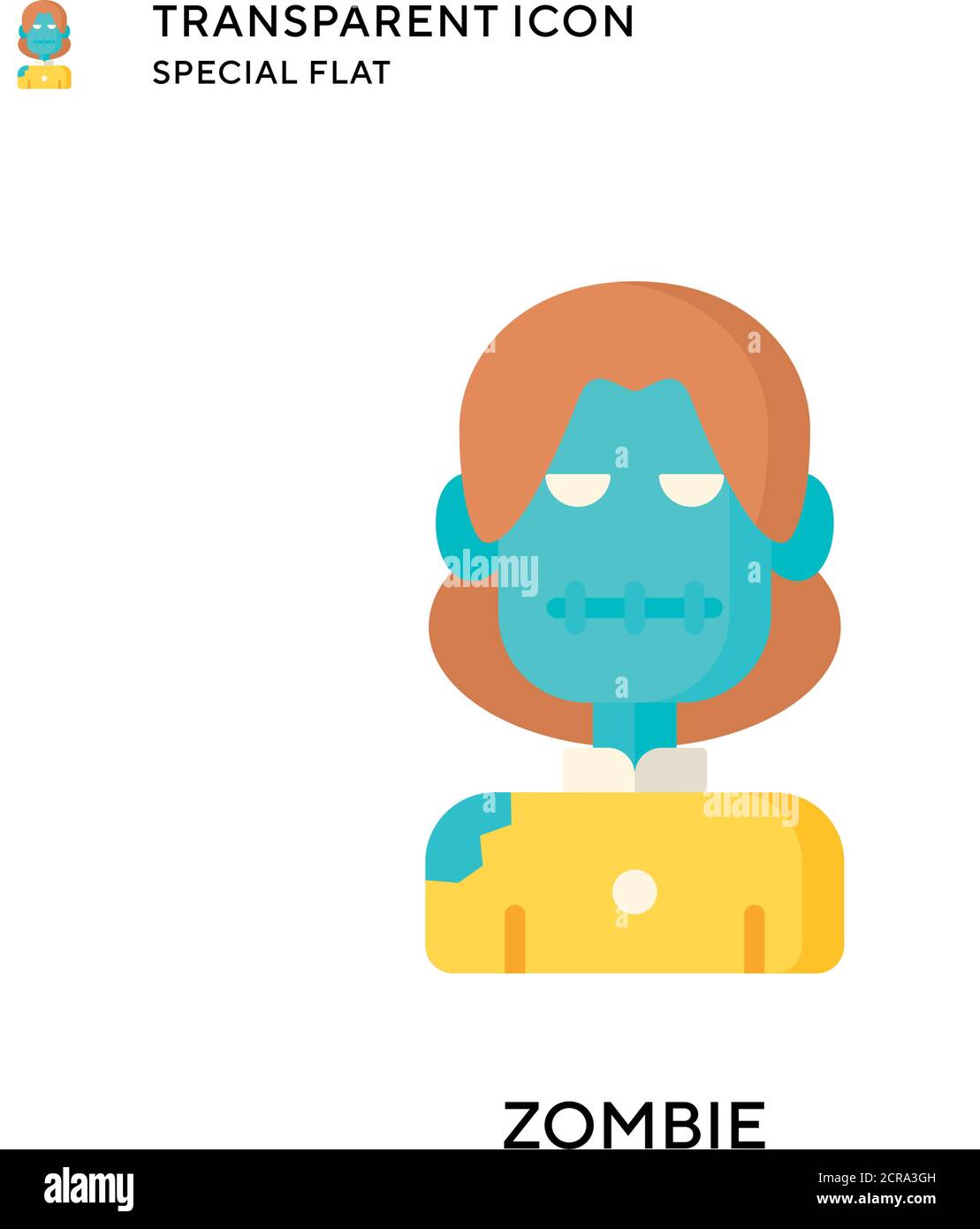 Zombie vector icon. Flat style illustration. EPS 10 vector Stock Vector ...