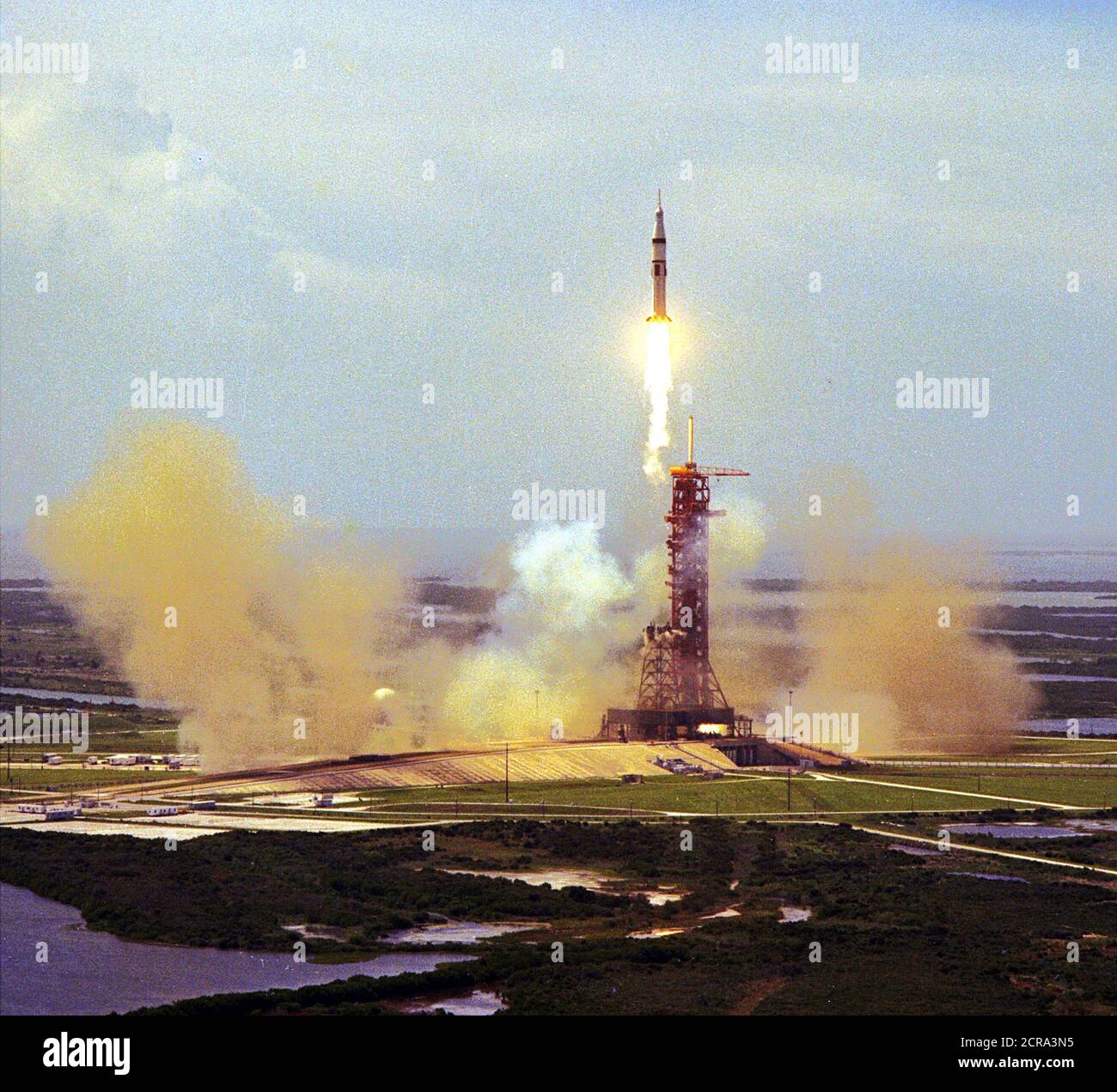The Apollo Soyuz Test Project Saturn IB launch vehicle thundered away ...