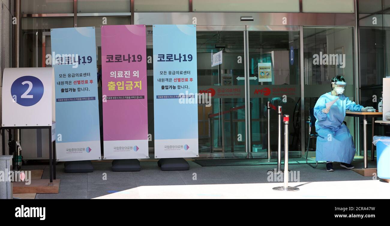 20th Sep, 2020. Makeshift clinic A medical staff member works at a ...