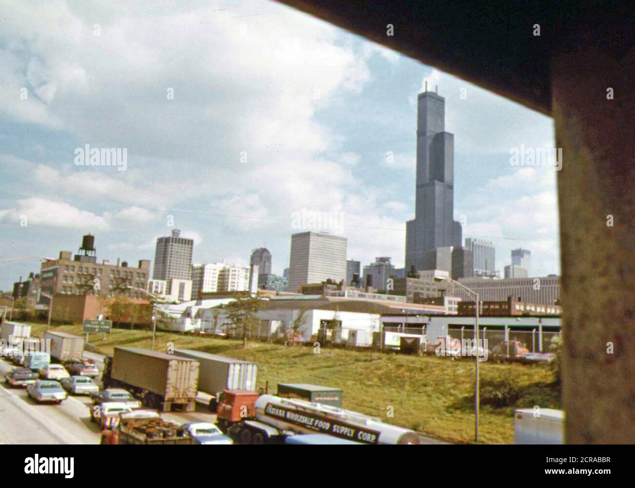 Heavy Traffic On The Dan Ryan Expressway In Chicago Illinois. The Tall ...