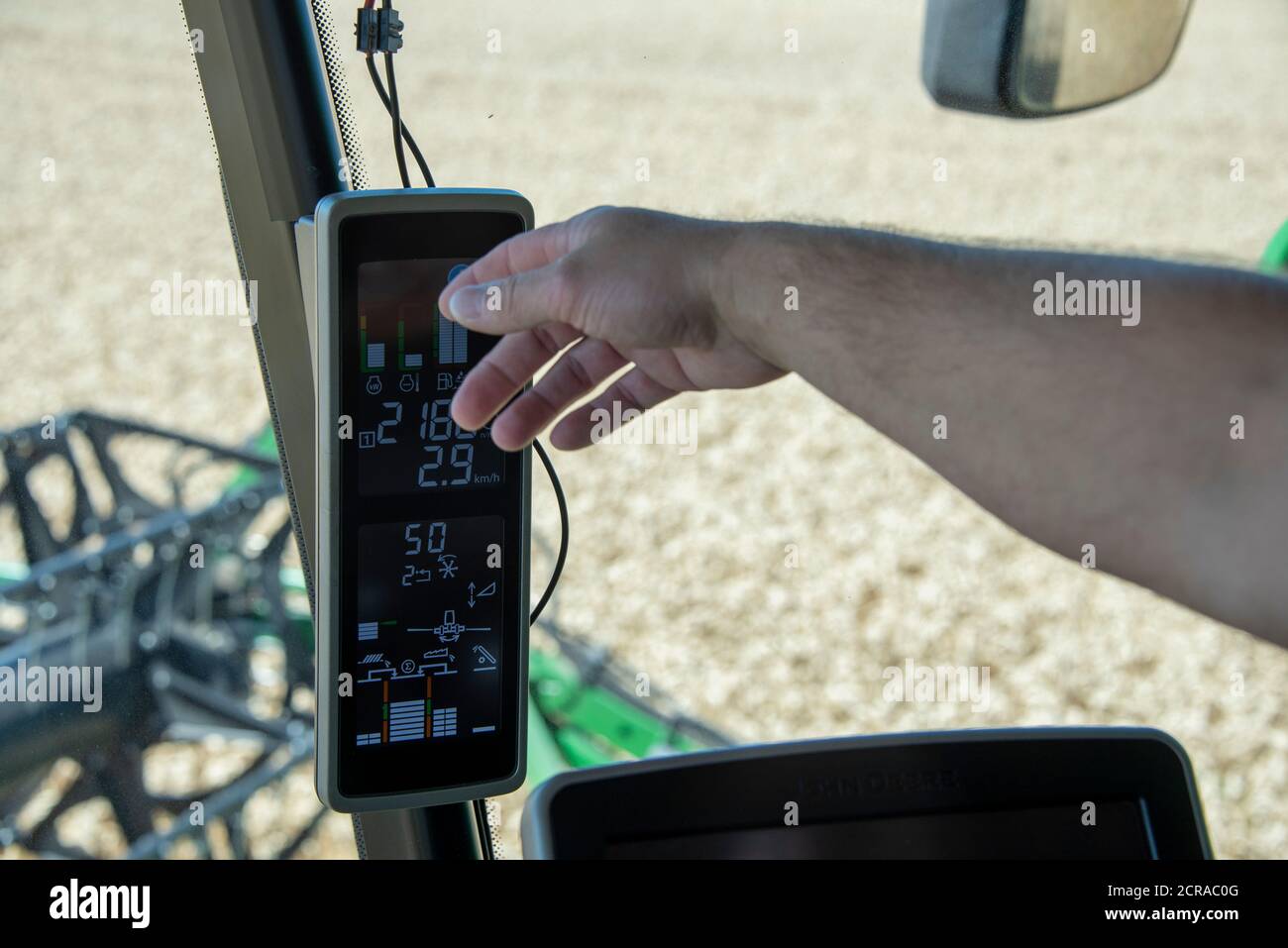 Combine harvester cockpit, display, monitor Stock Photo - Alamy