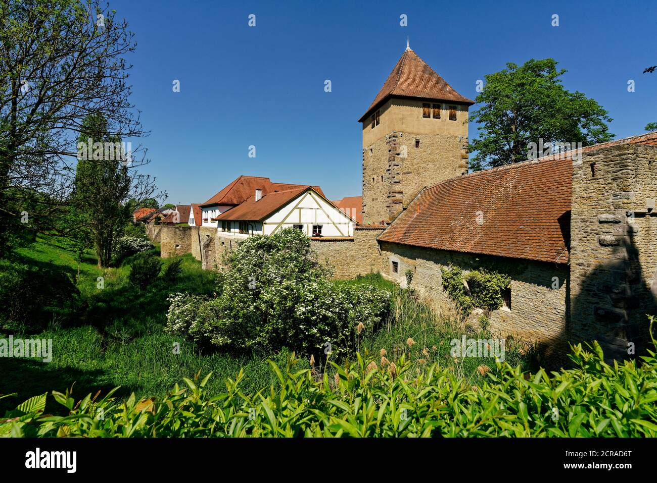 Pesttor with center tower in Iphofen, Kitzingen district, Lower ...