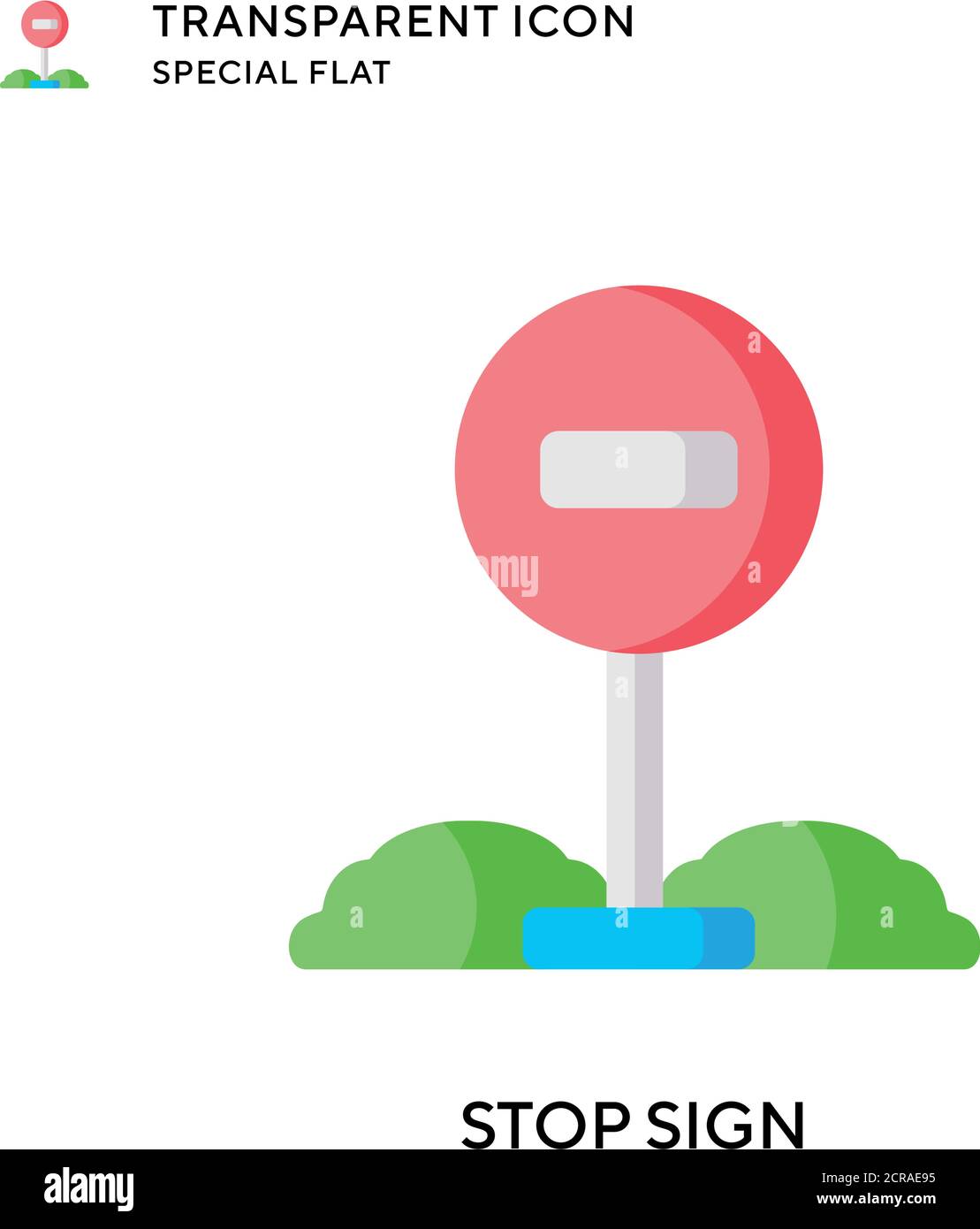 Stop sign vector icon. Flat style illustration. EPS 10 vector Stock ...