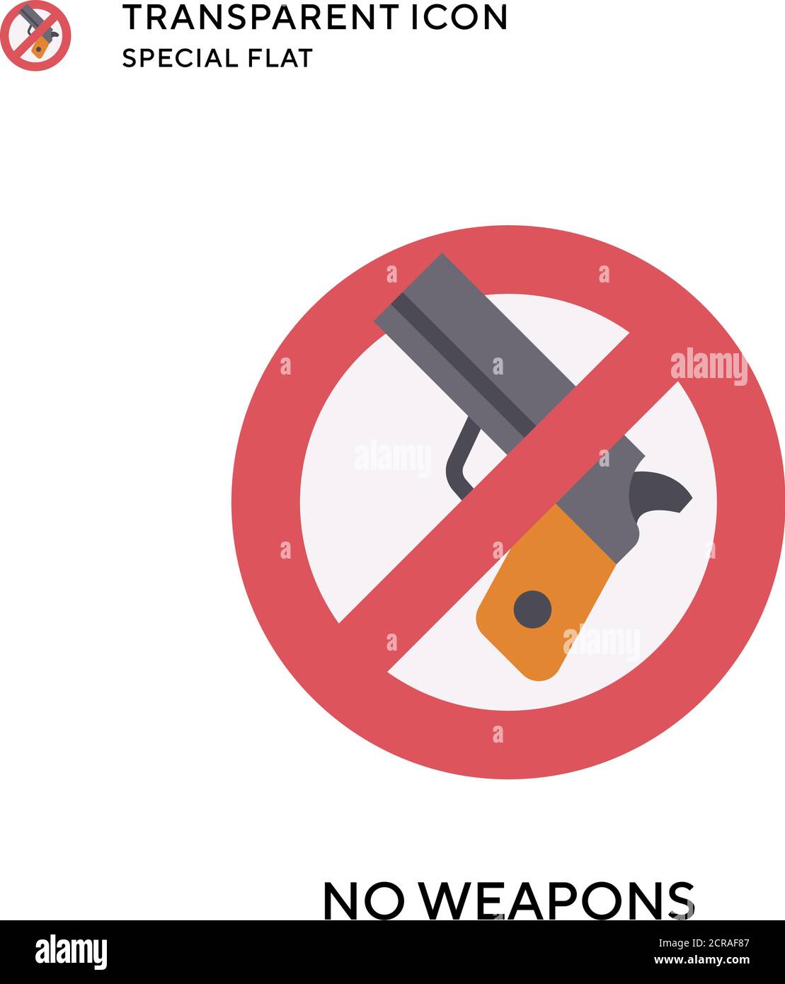 No weapons vector icon. Flat style illustration. EPS 10 vector Stock ...