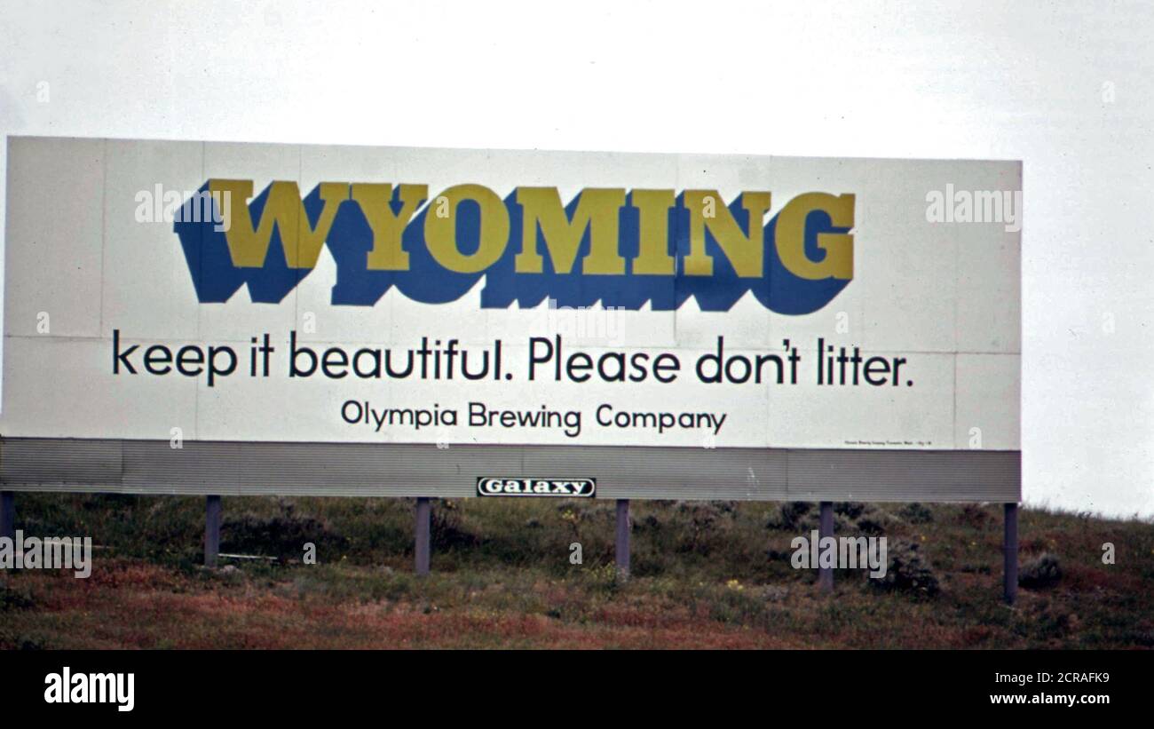 Billboard, 06 1973 wyoming Stock Photo - Alamy