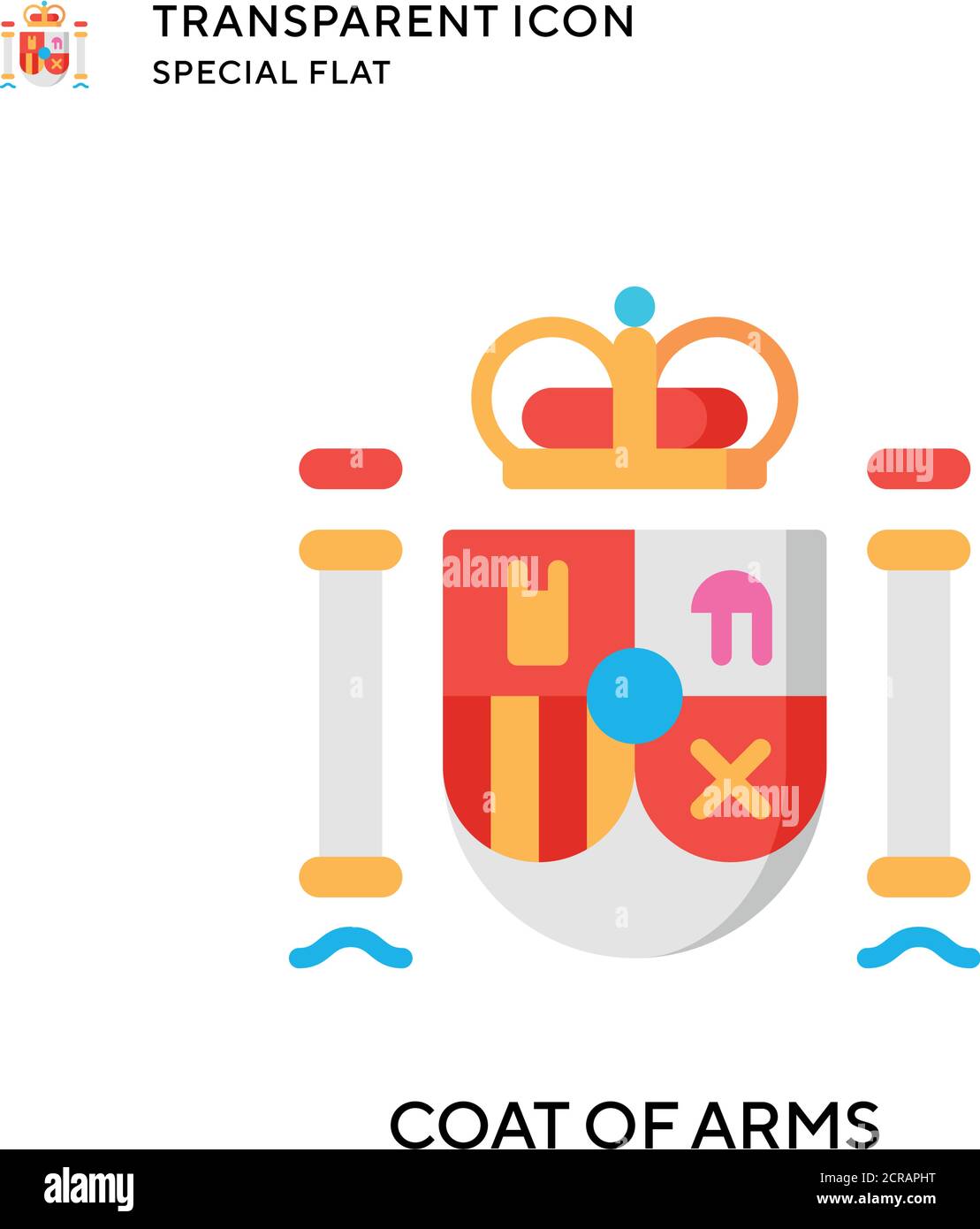 Coat of arms vector icon. Flat style illustration. EPS 10 vector Stock ...