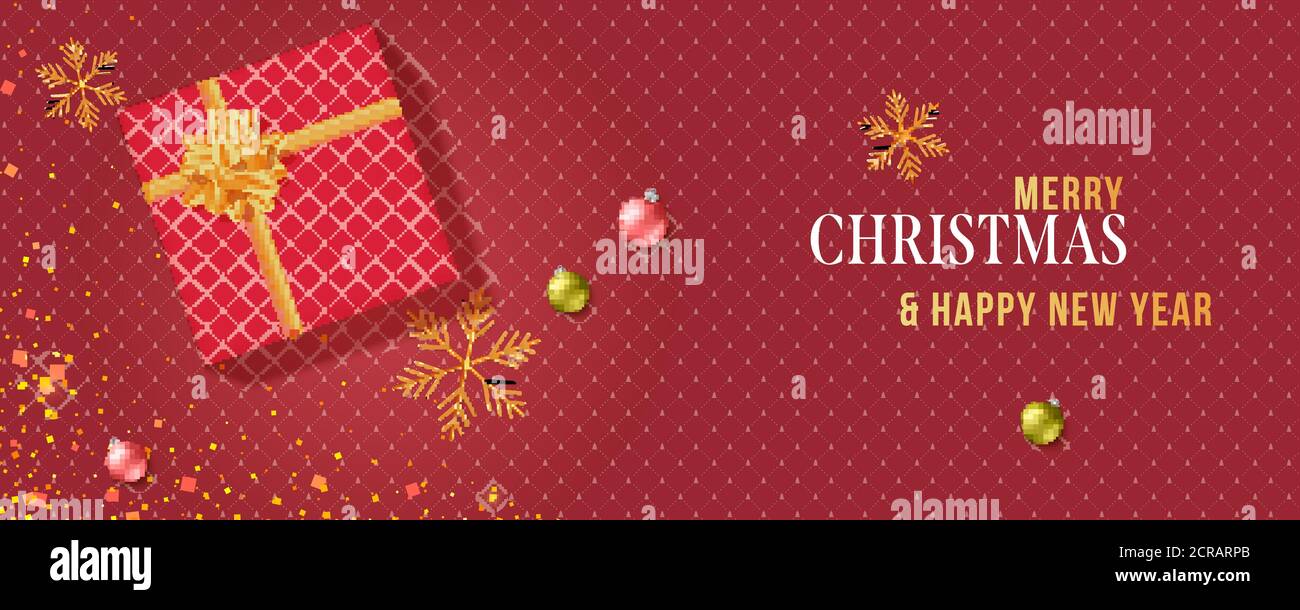 Christmas banner. Background and wrapping paper with classical pattern ...