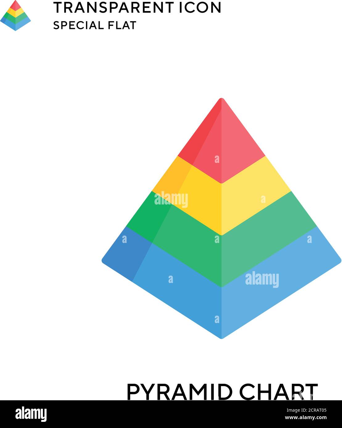 Pyramid chart vector icon. Flat style illustration. EPS 10 vector Stock ...