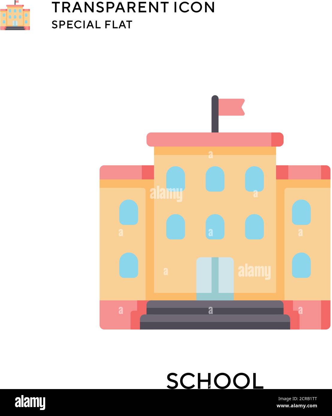 School vector icon. Flat style illustration. EPS 10 vector Stock Vector ...