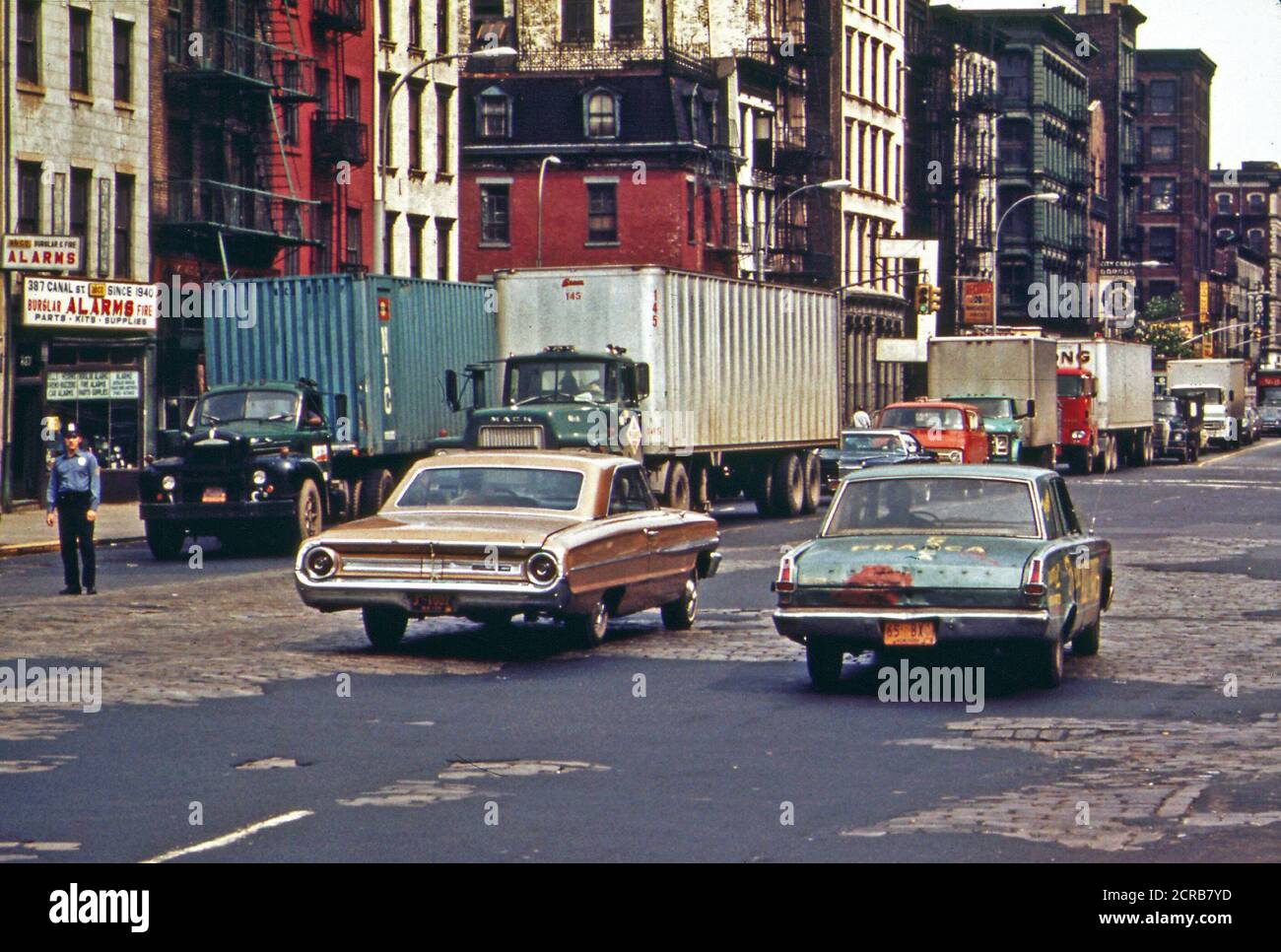 Holland Tunnel Traffic Is Lined Up on Canal Street May 1973 New York ...