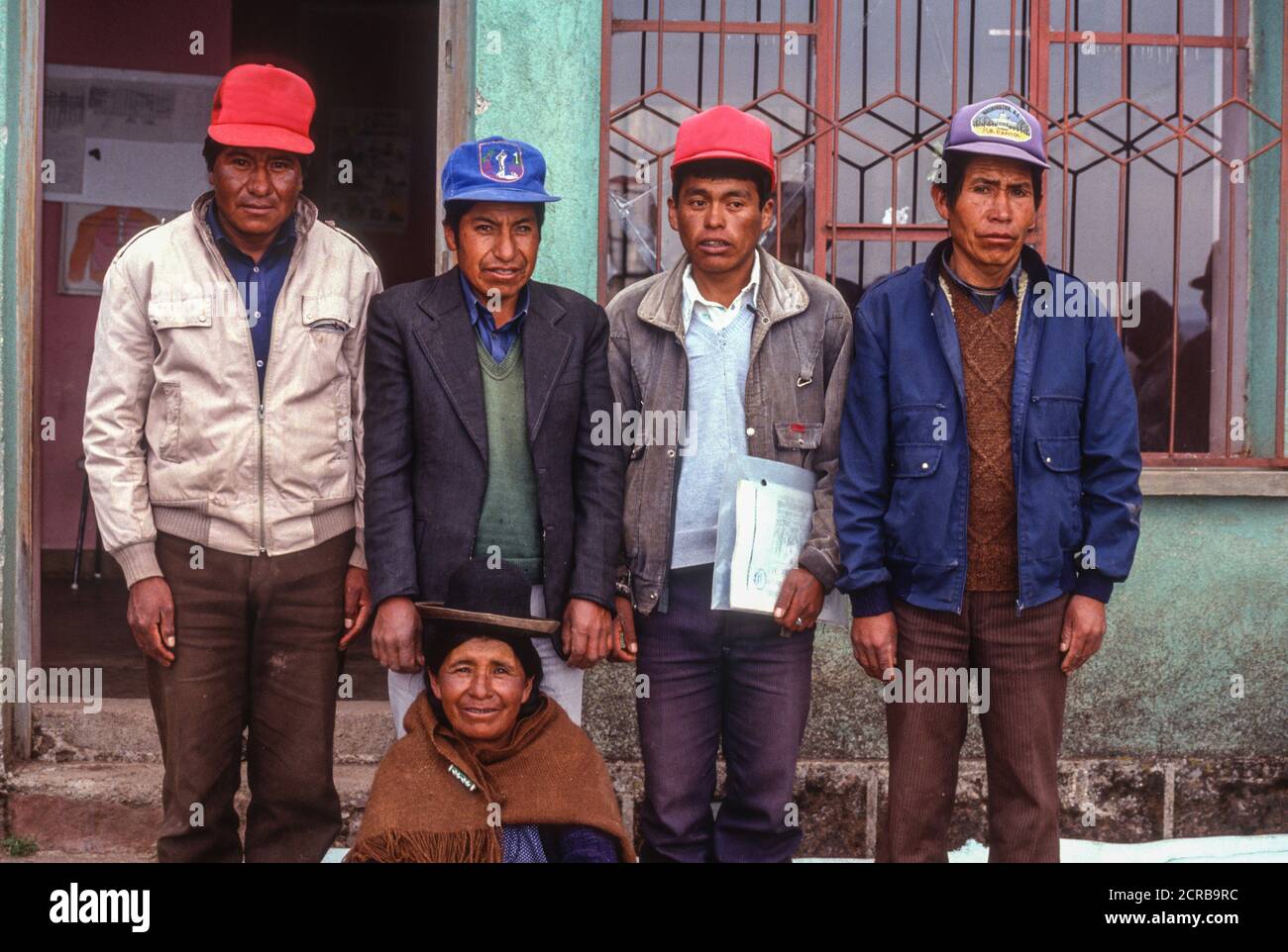 Aymara Men at a Farmers Cooperative on the Altiplano, near La Paz ...
