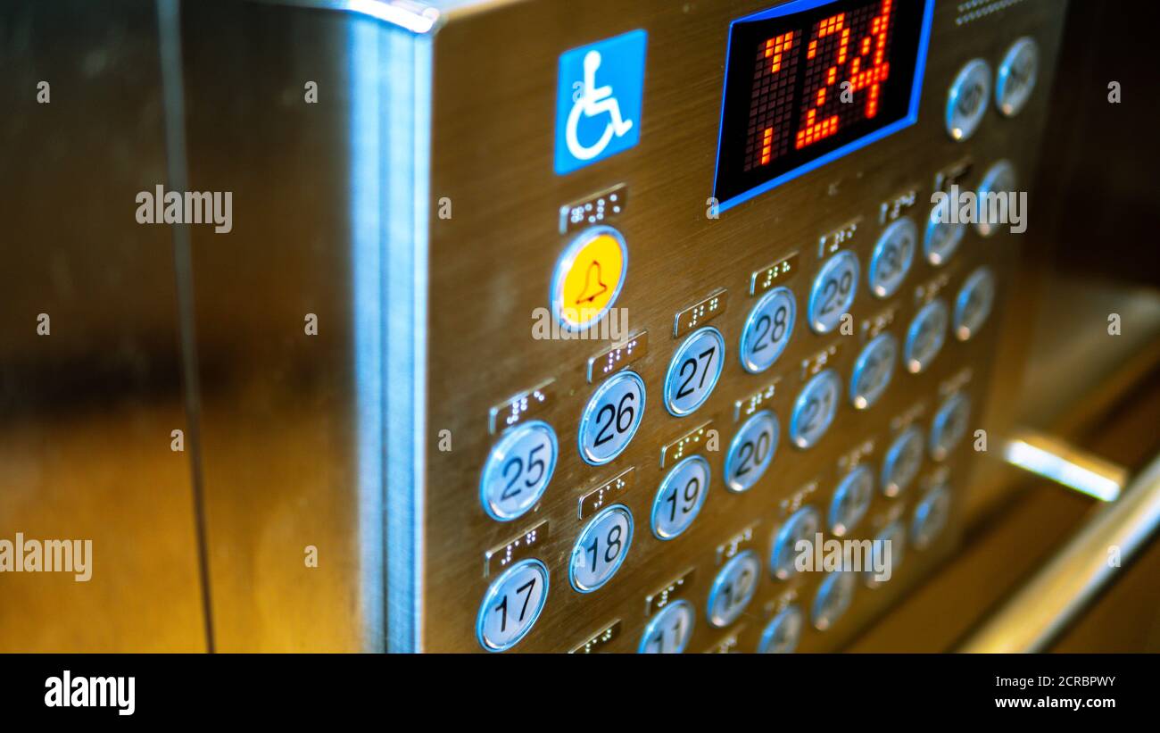 control box of an elevator Stock Photo - Alamy